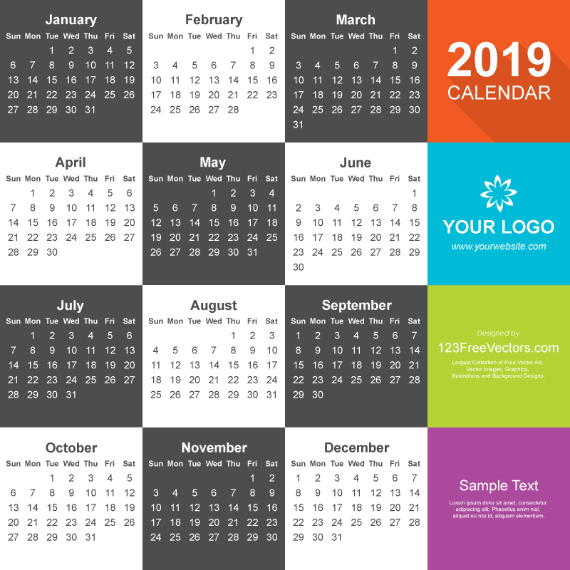 Free Download Calendar 2019