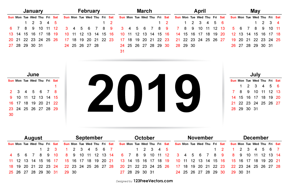 Calendar 2019 Template