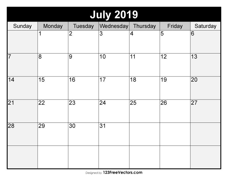 10 July 2019 Calendar | Free Vectors, Photos, Artwork Images ...