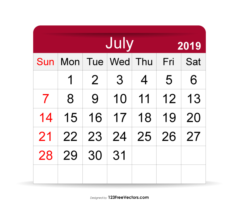 July 2019 Calendar
