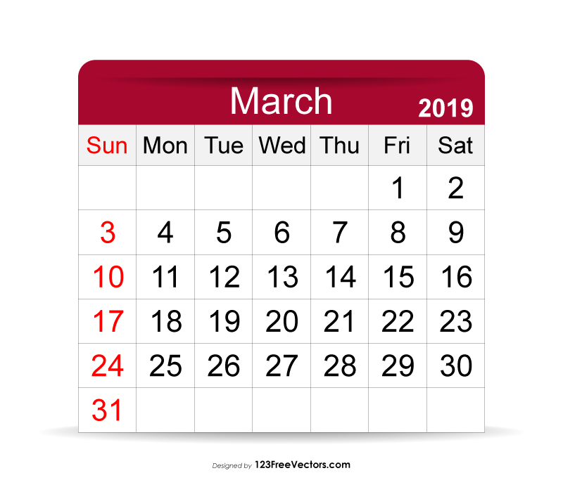 10 March 2019 Calendar | Free Vectors, Photos, Artwork Images ...