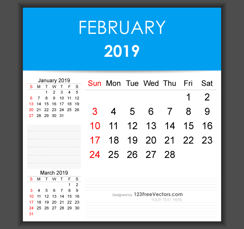 10 February 2019 Calendar | Free Vectors, Photos, Artwork Images ...