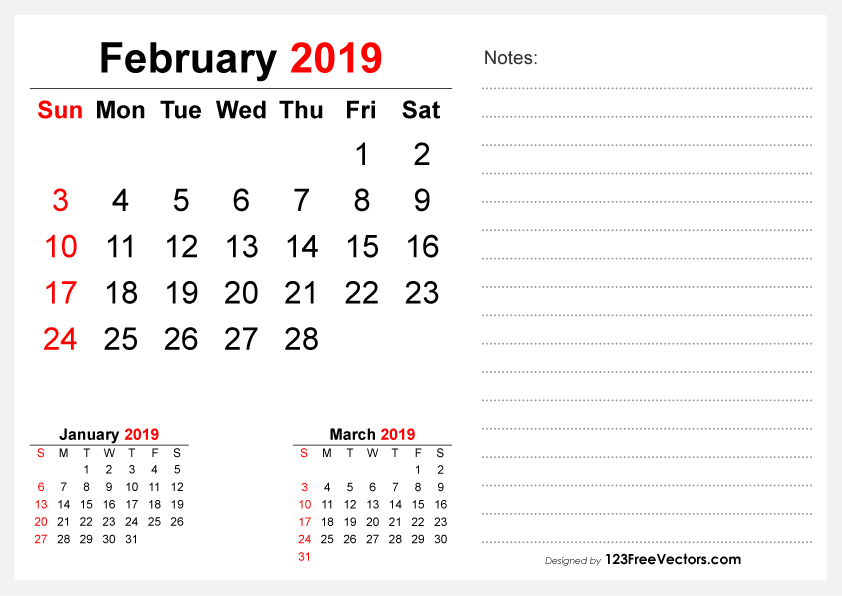 10 February 2019 Calendar | Free Vectors, Photos, Artwork Images ...