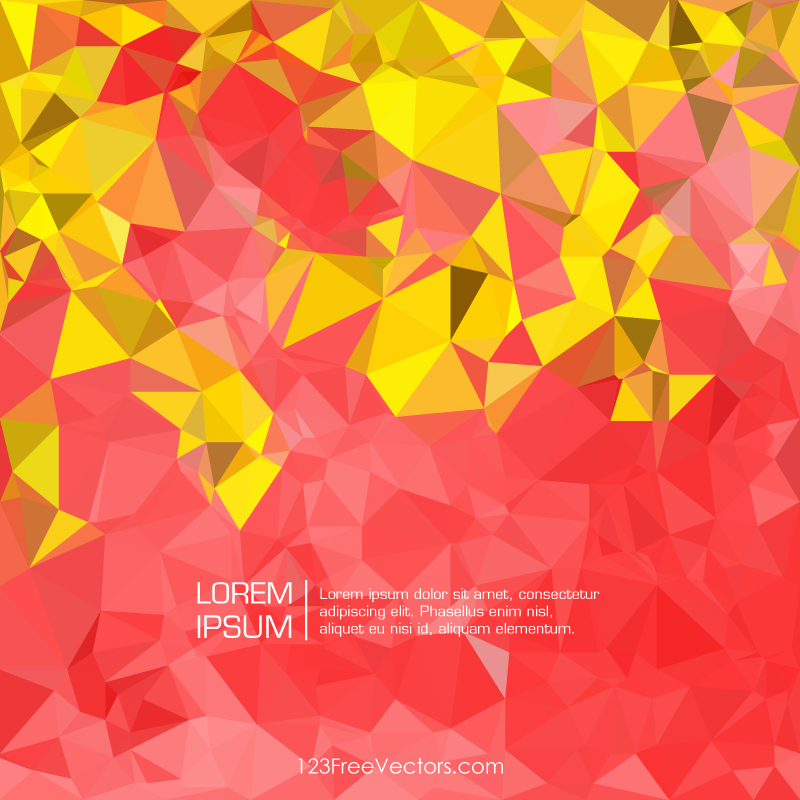 Polygonal Triangular Red Yellow Background Graphics