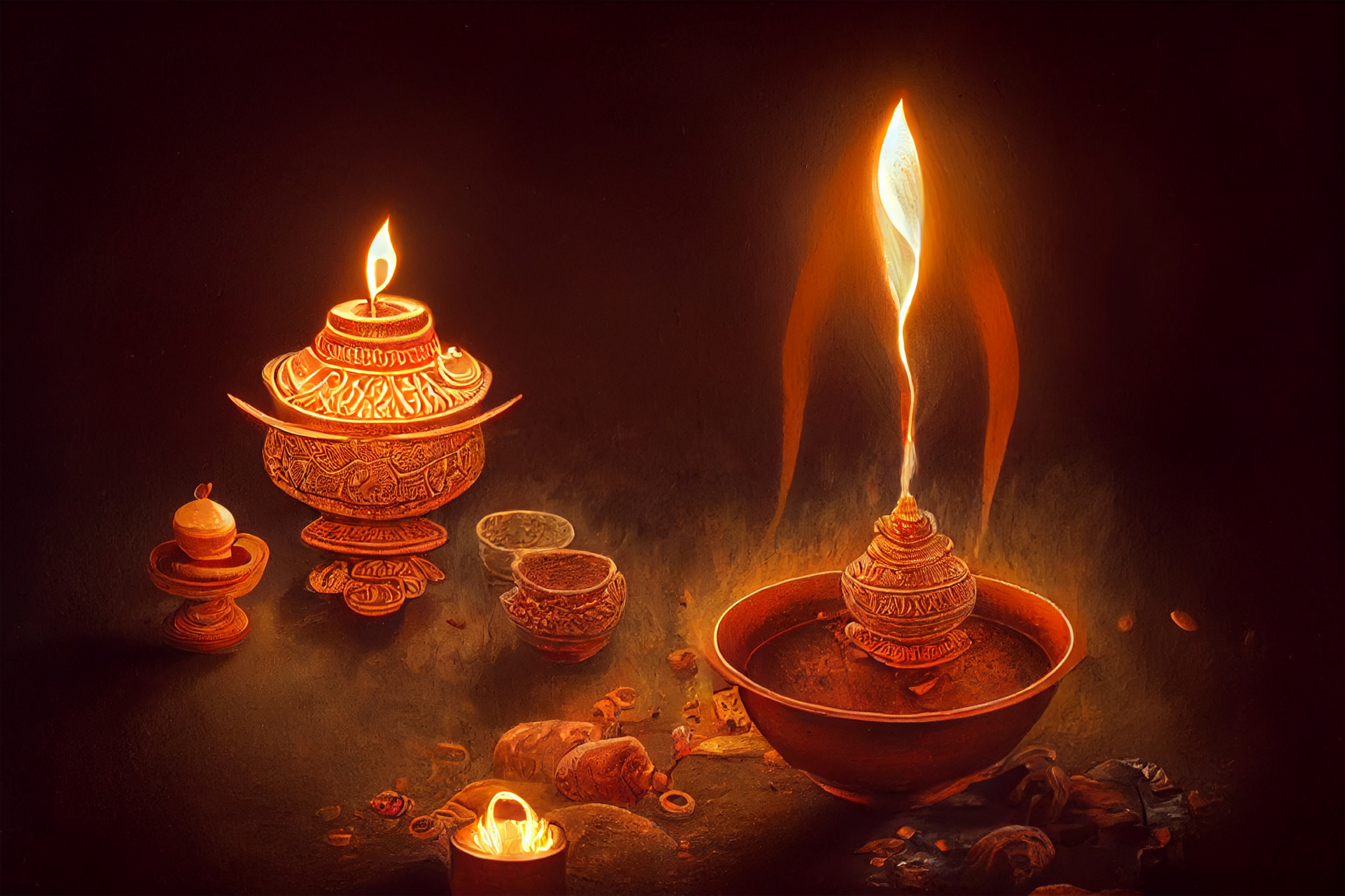 Free Diwali Diya Background Image