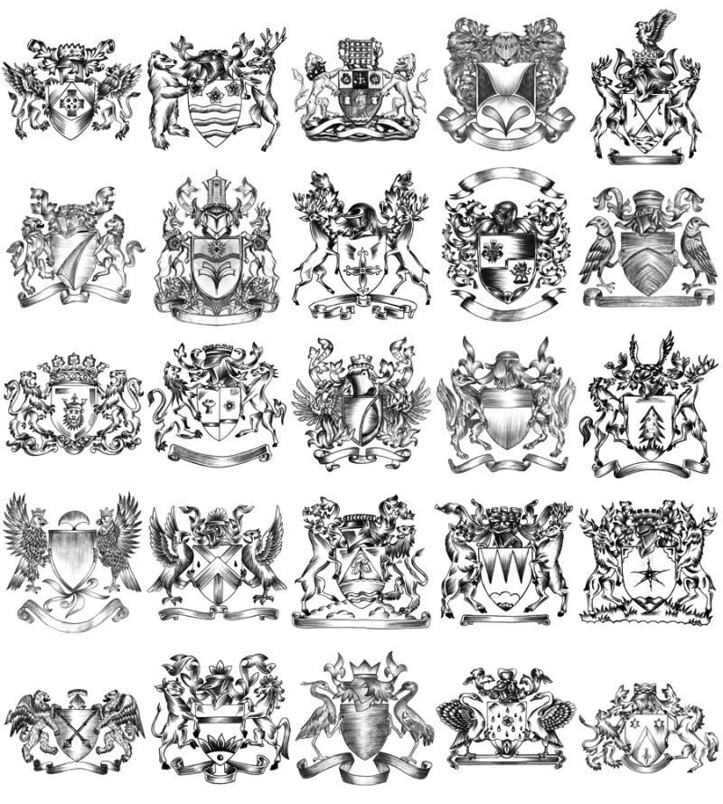 A Creative Collection Of Diverse Coat Of Arms Vector Designs ...