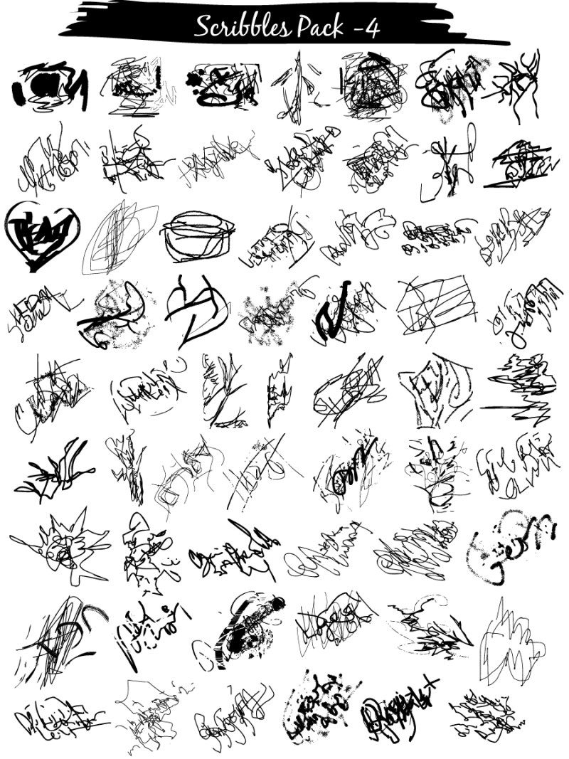 Black and White Scribble Pack