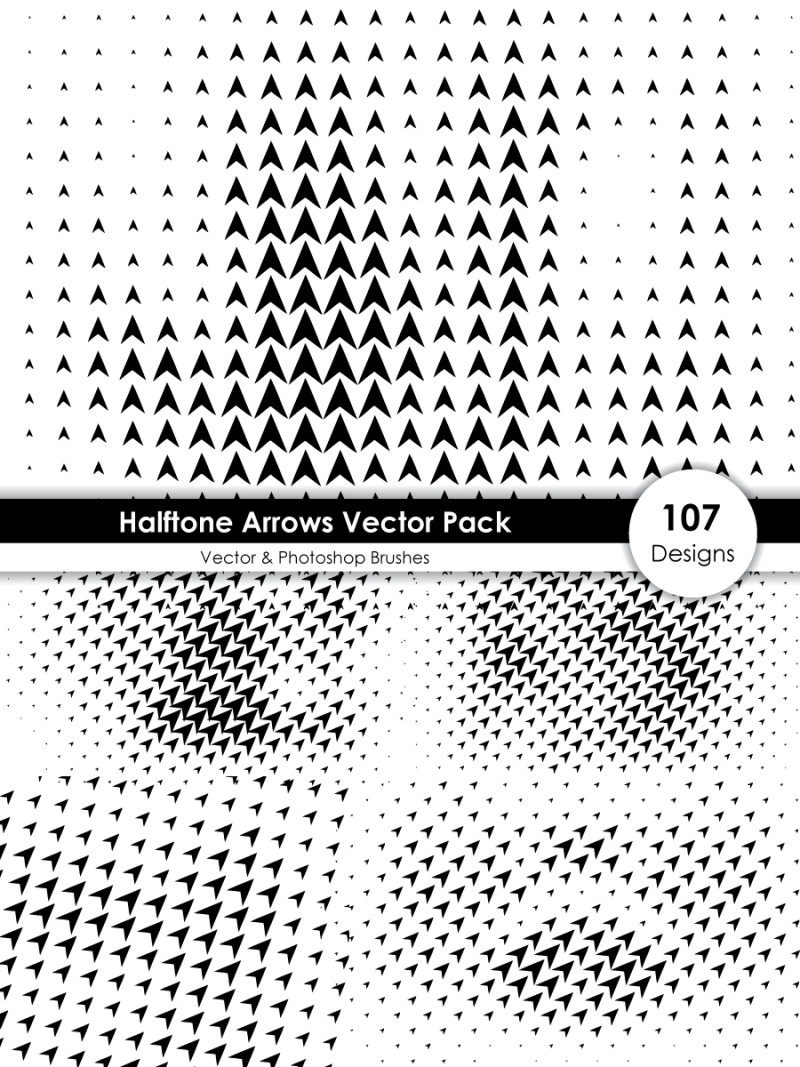 Black Arrow Halftone Vector Designs