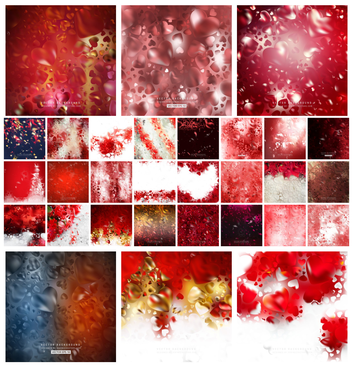 Abstract Red Loving Heart Valentine Background