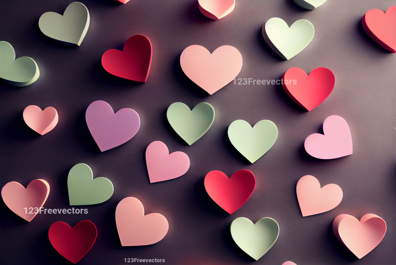 Colorful Heart Stencil Background