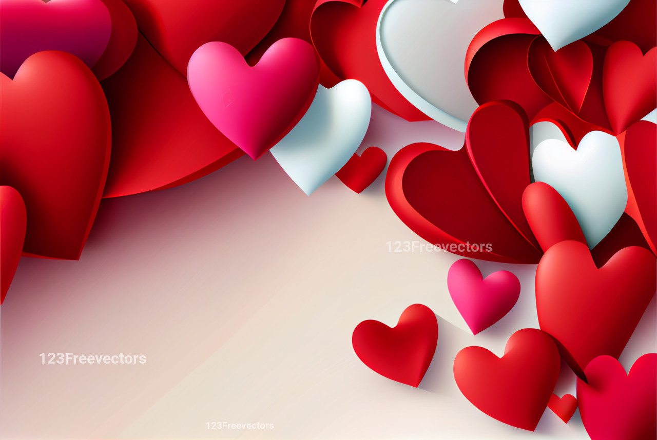 Valentines Day Background with Romantic Hearts