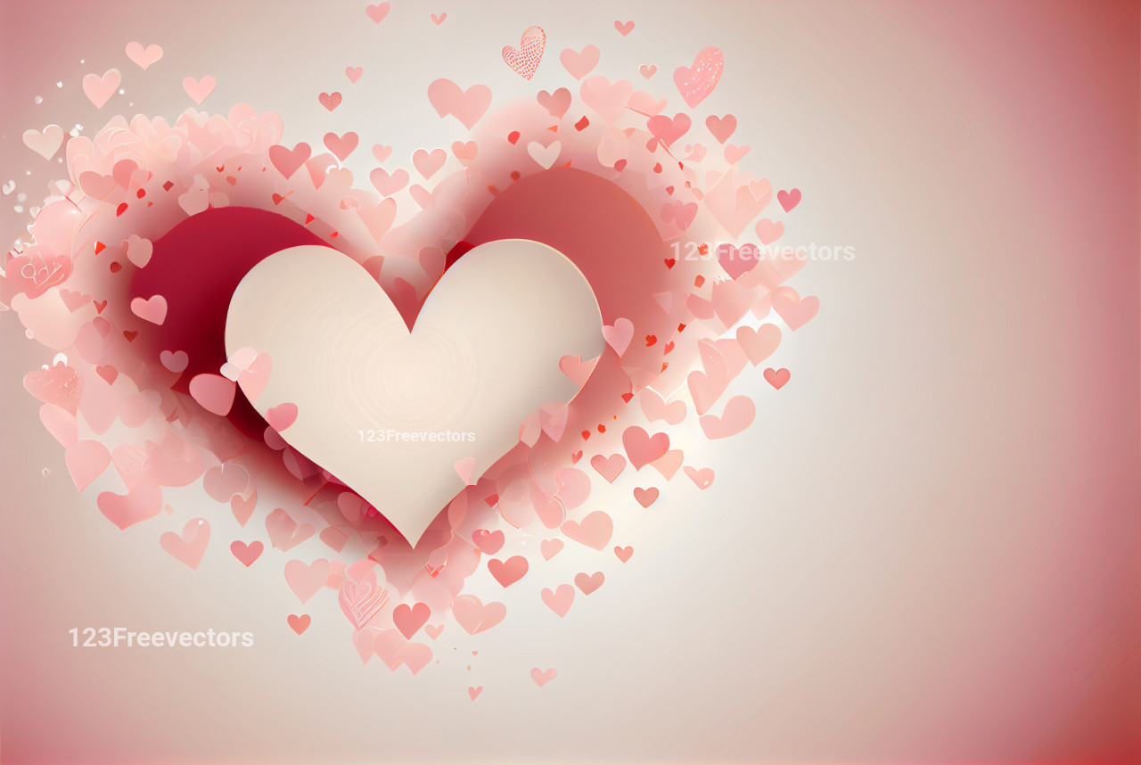 Valentines Day Background with Romantic Hearts