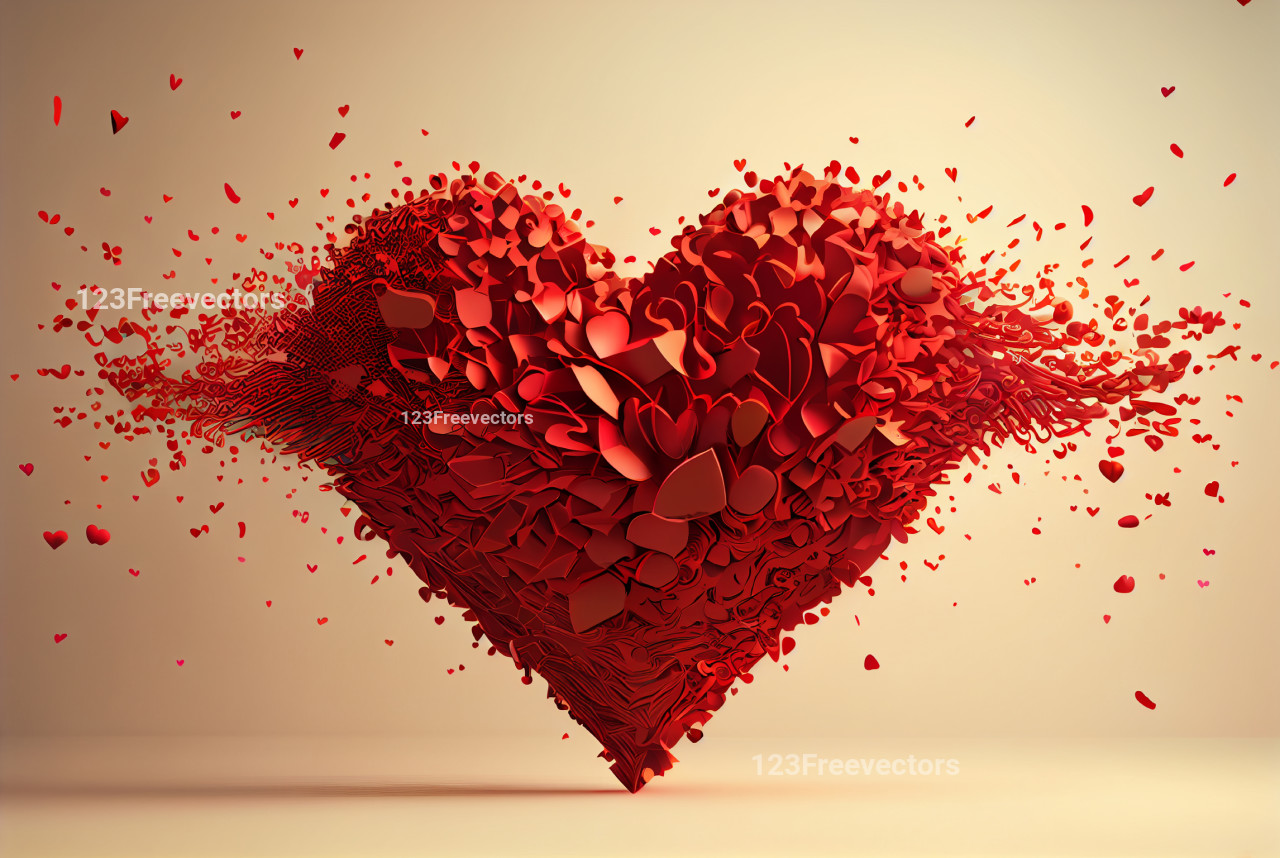 Exploding Heart Valentines Background