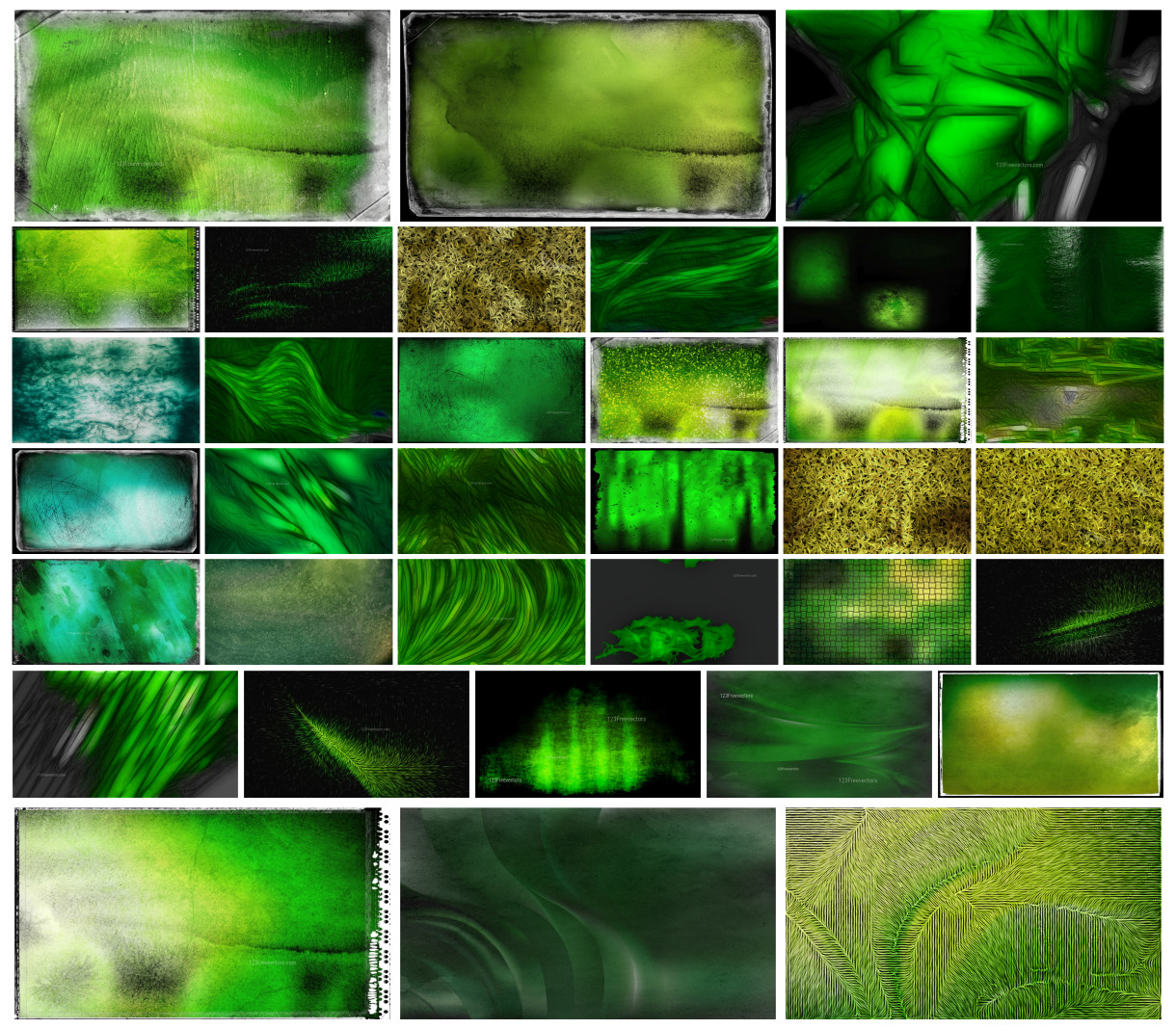 Creative Collection: Green Textured Backgrounds | 123freevectors