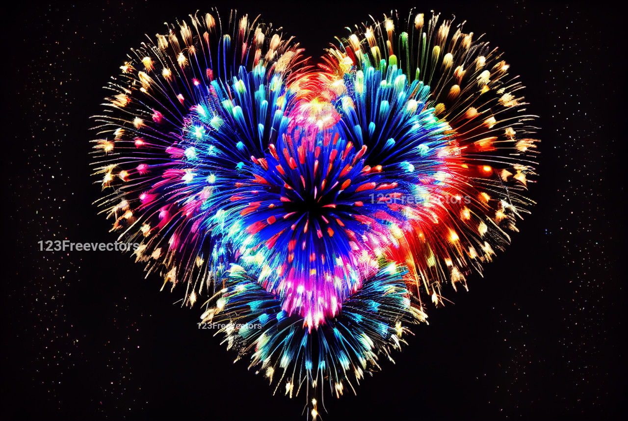 11 Heart Shape Fireworks Valentines Day | Download High-resolution ...