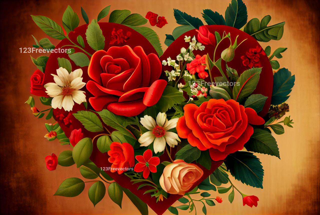 Heart Shaped Flower Background