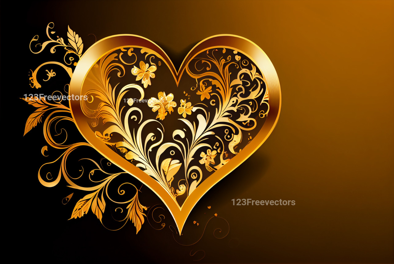 Valentines Day Gold Heart Background
