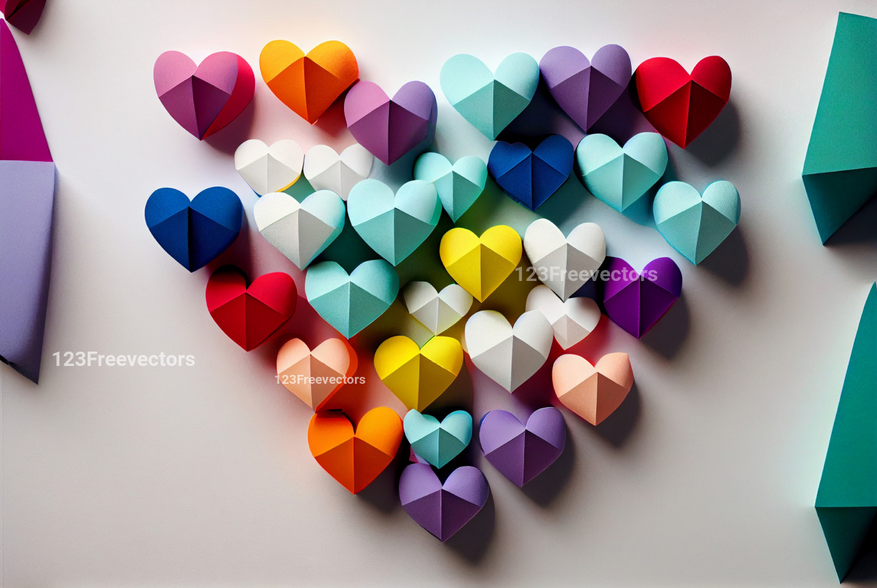 Valentines Day Background Paper Heart Craft
