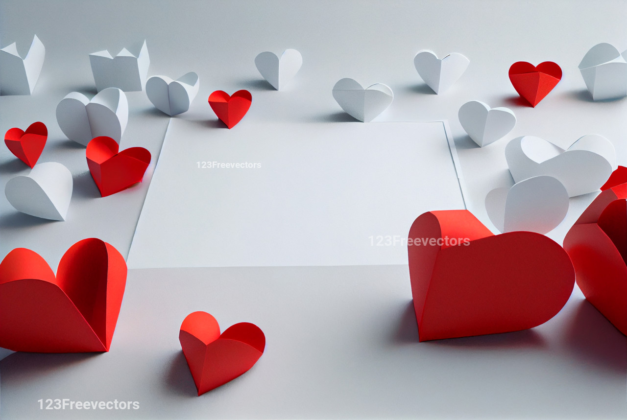 Valentines Day Background Paper Heart Craft