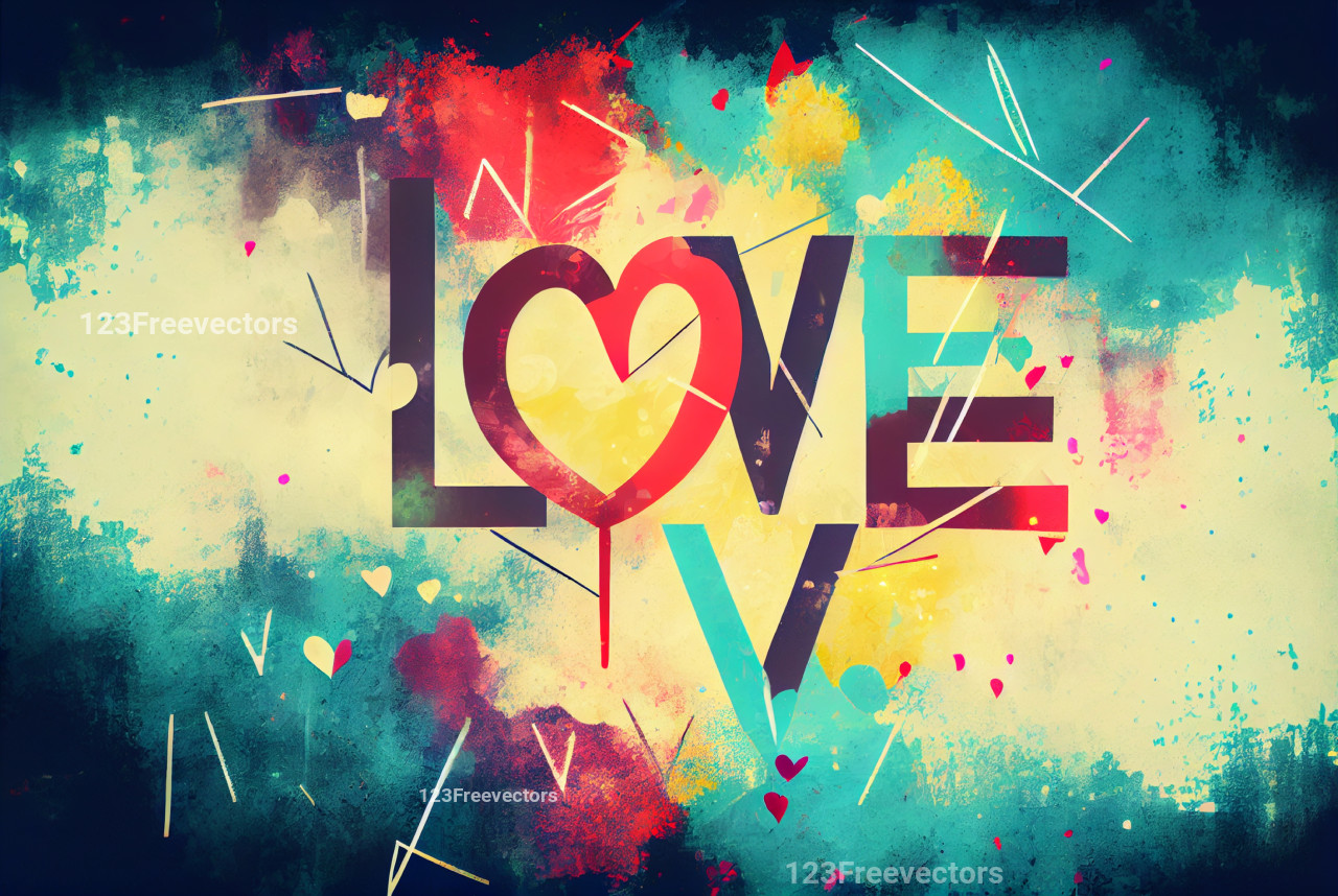 Valentines Day Background with Love Text