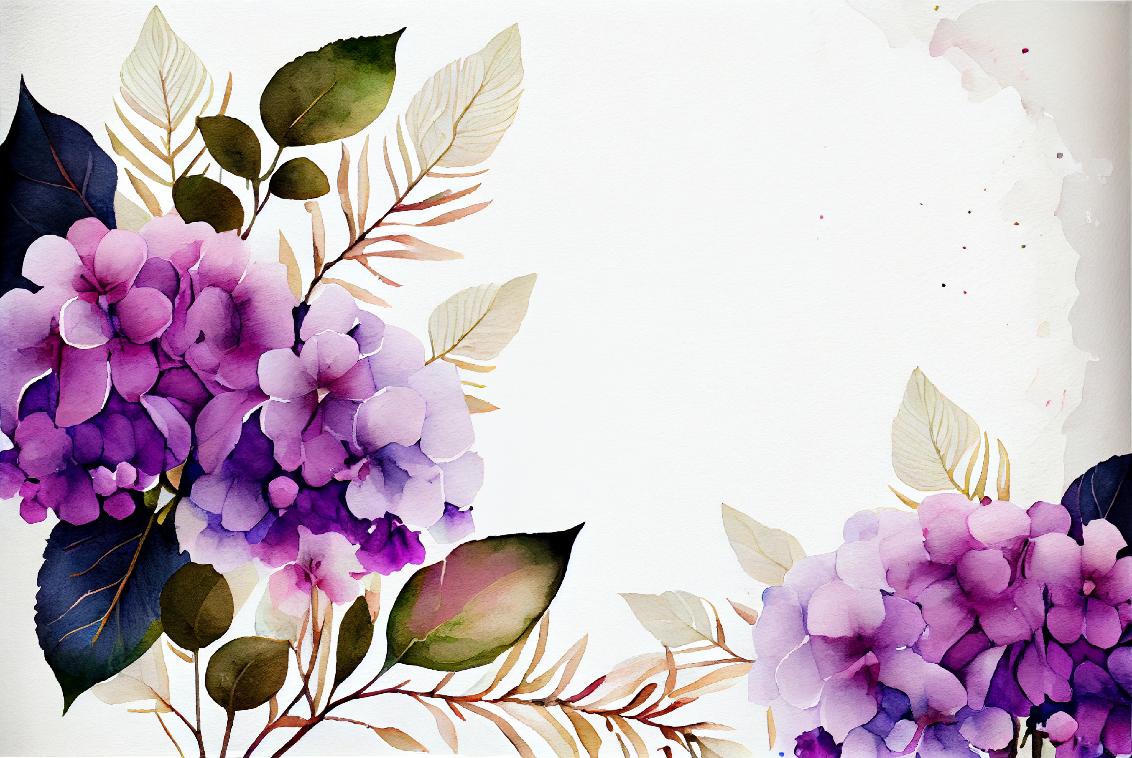 Free Download Watercolor Purple Flower Card Background