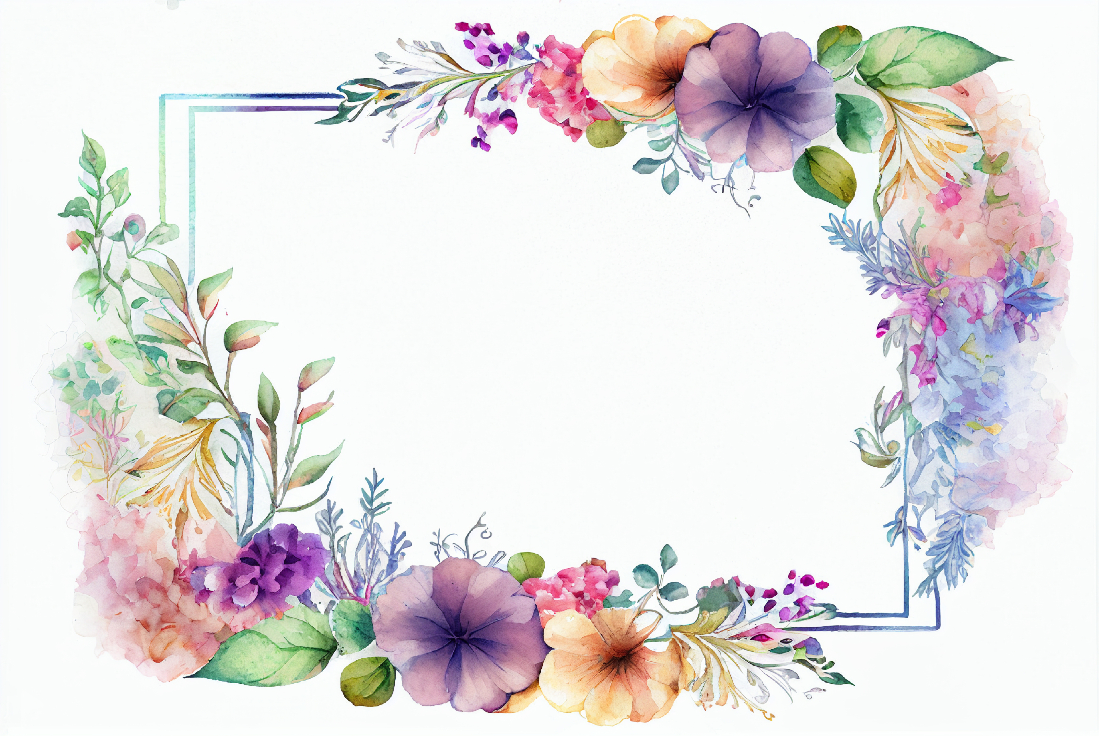 Free Watercolor Flower Frame