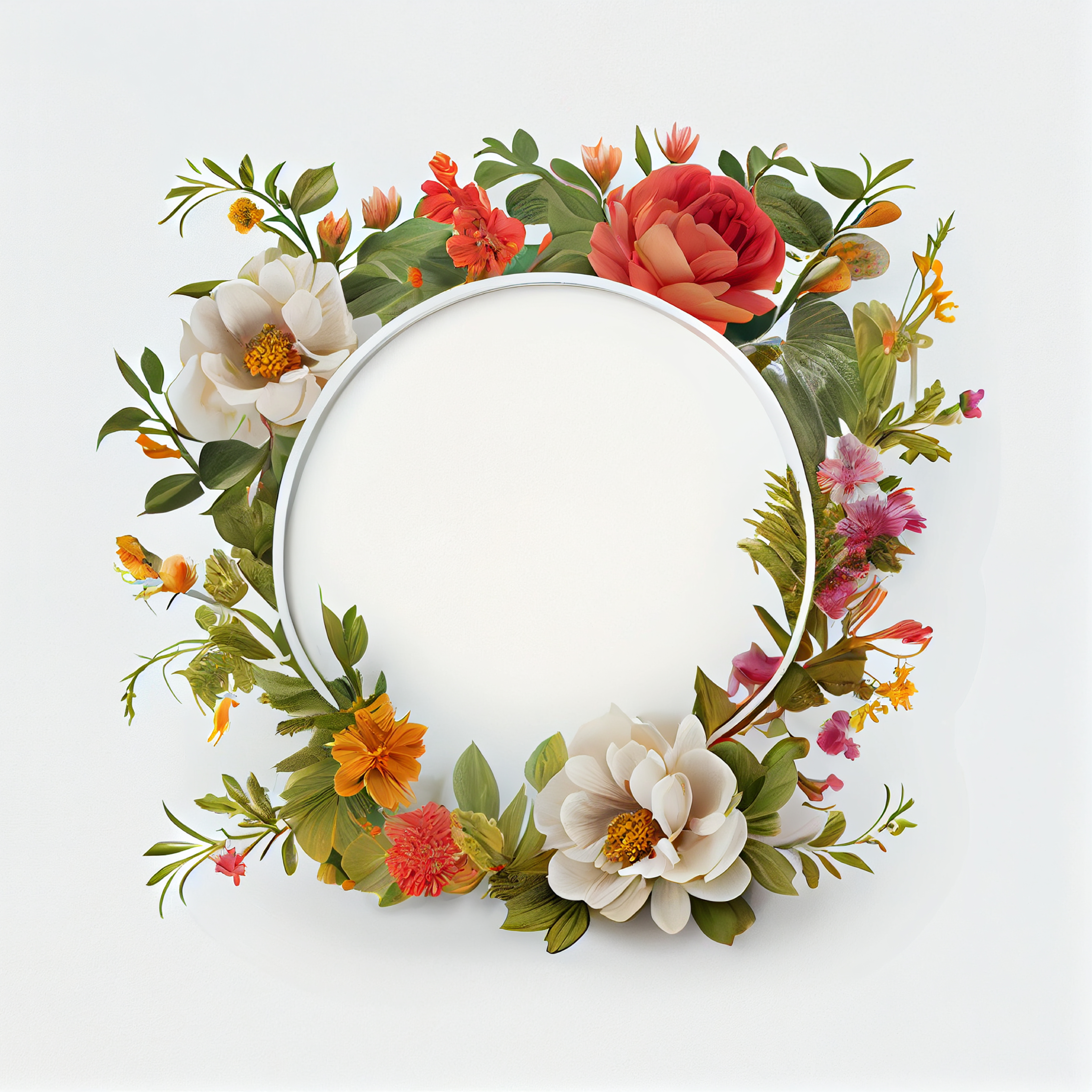 Free Download Flower Circle Frame Image