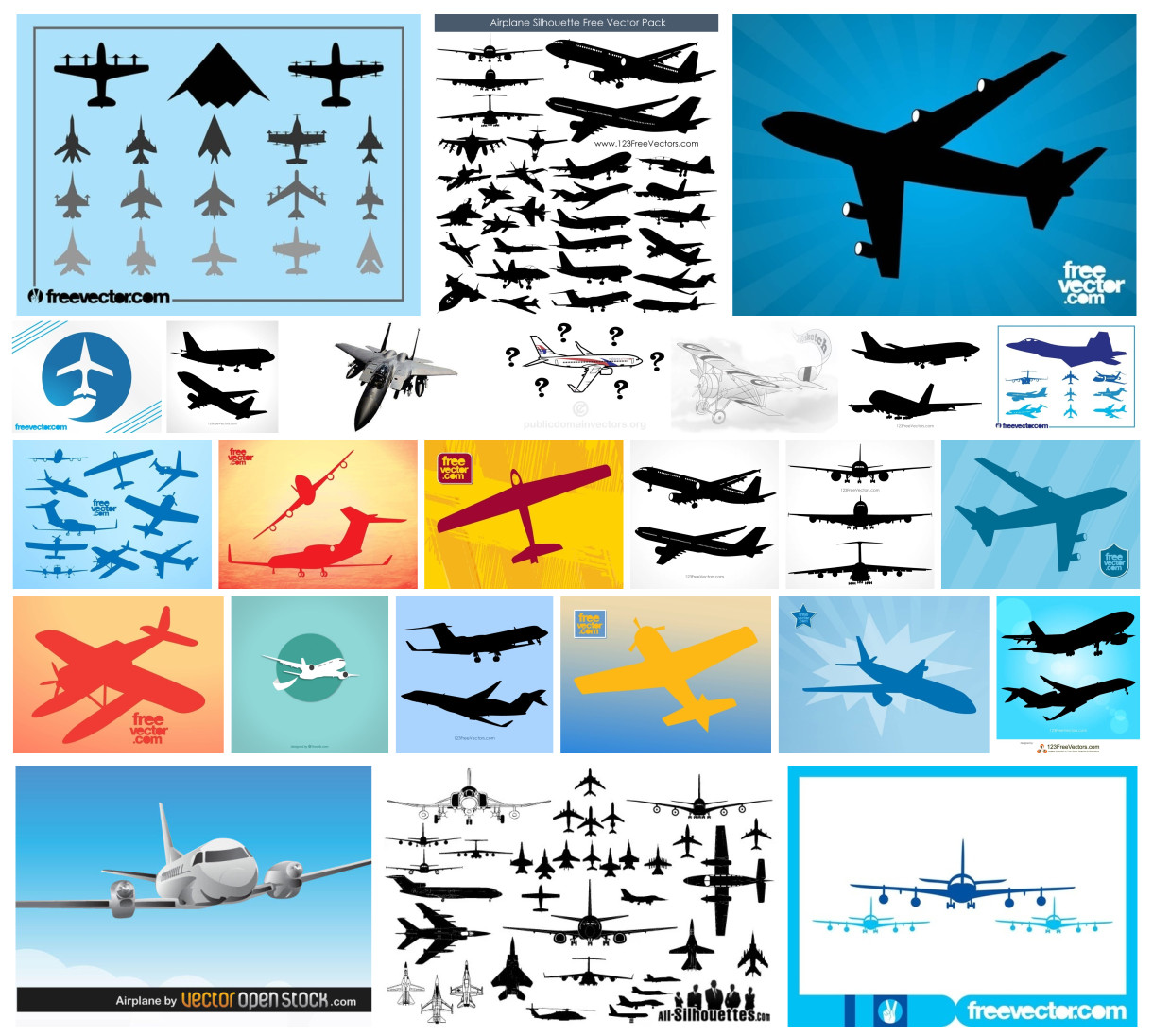 Aeroplane Vector Designs: Conquest Of Skies Art Collection | 123freevectors