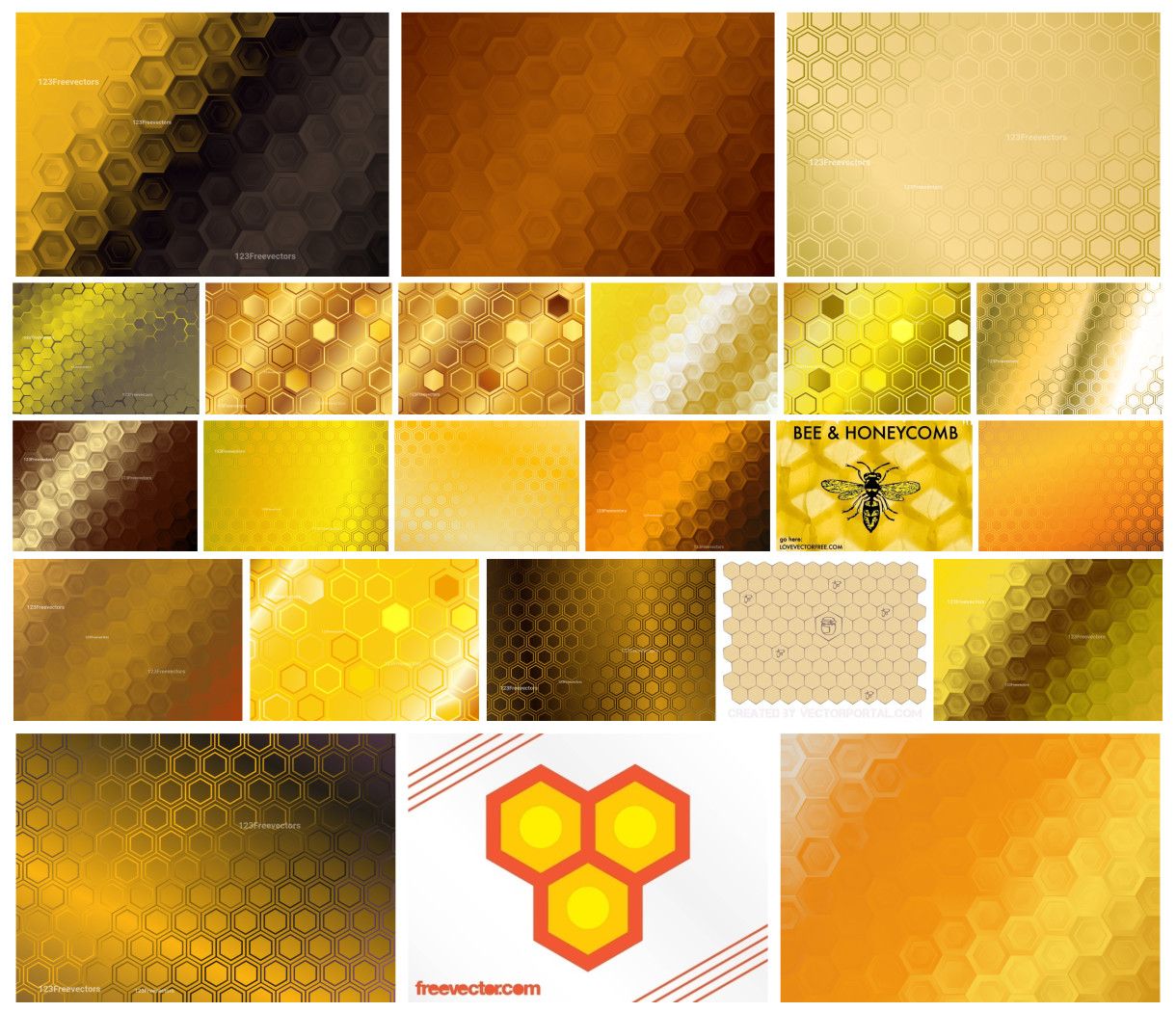 Exquisite Array Of Honeycomb Vector Designs | 123freevectors