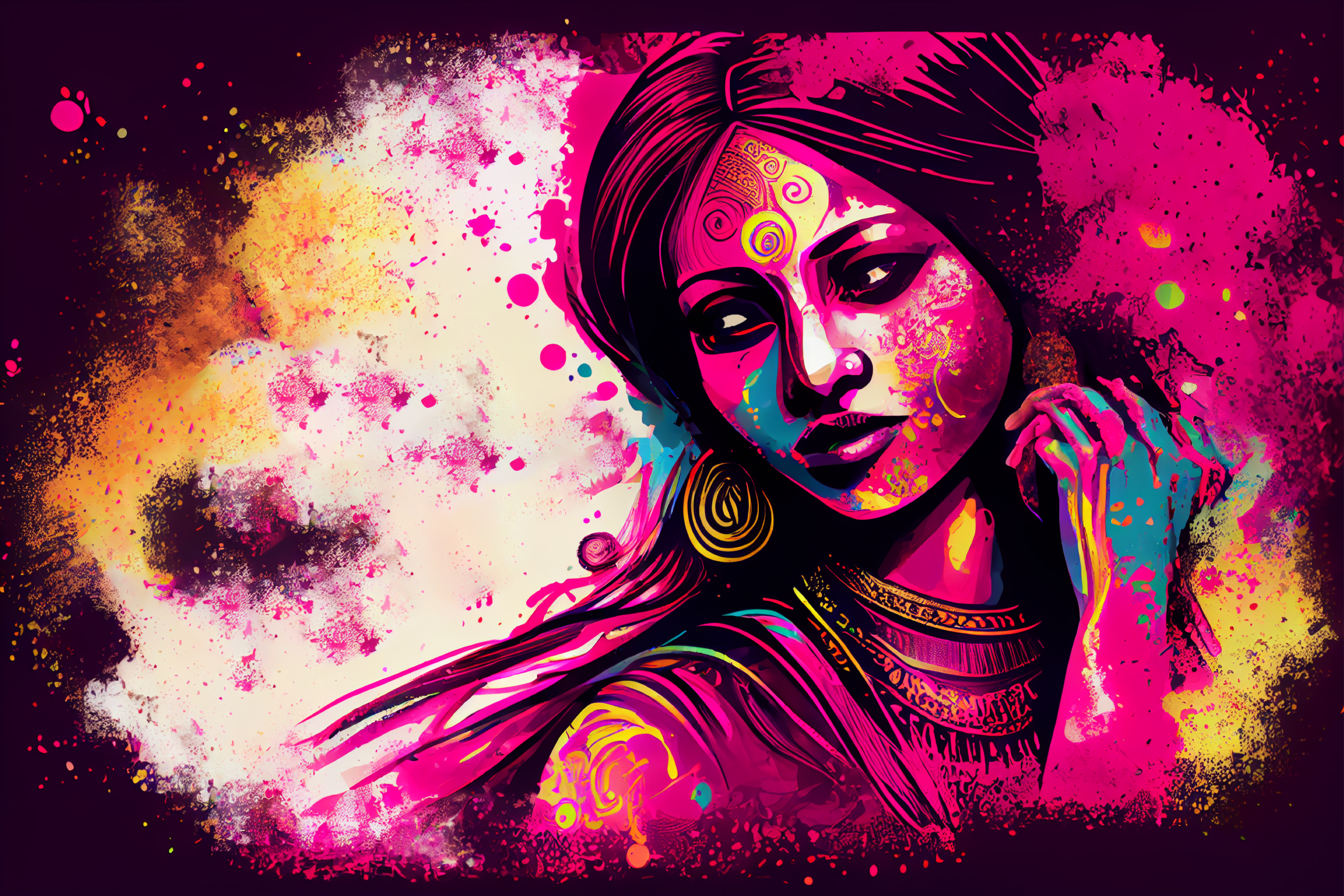 Free Download Holi Girl Background Image