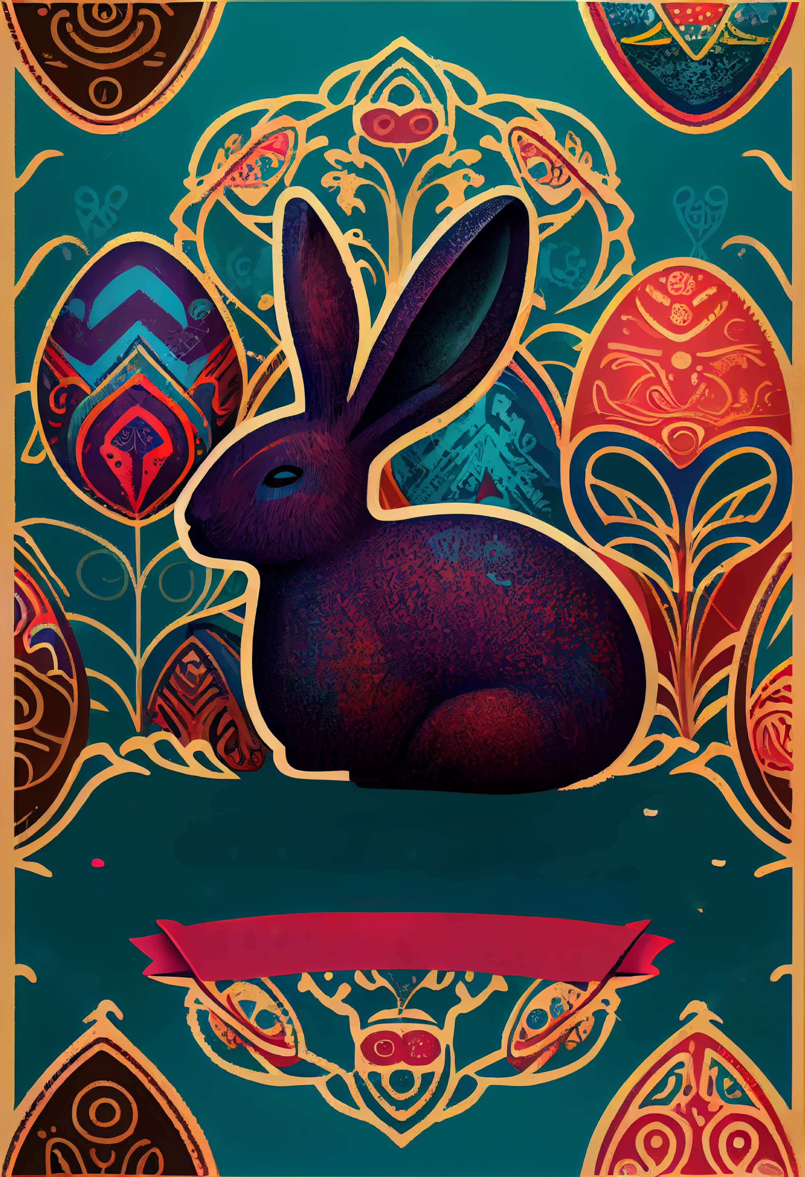 Free Download Easter Bunny Card Background