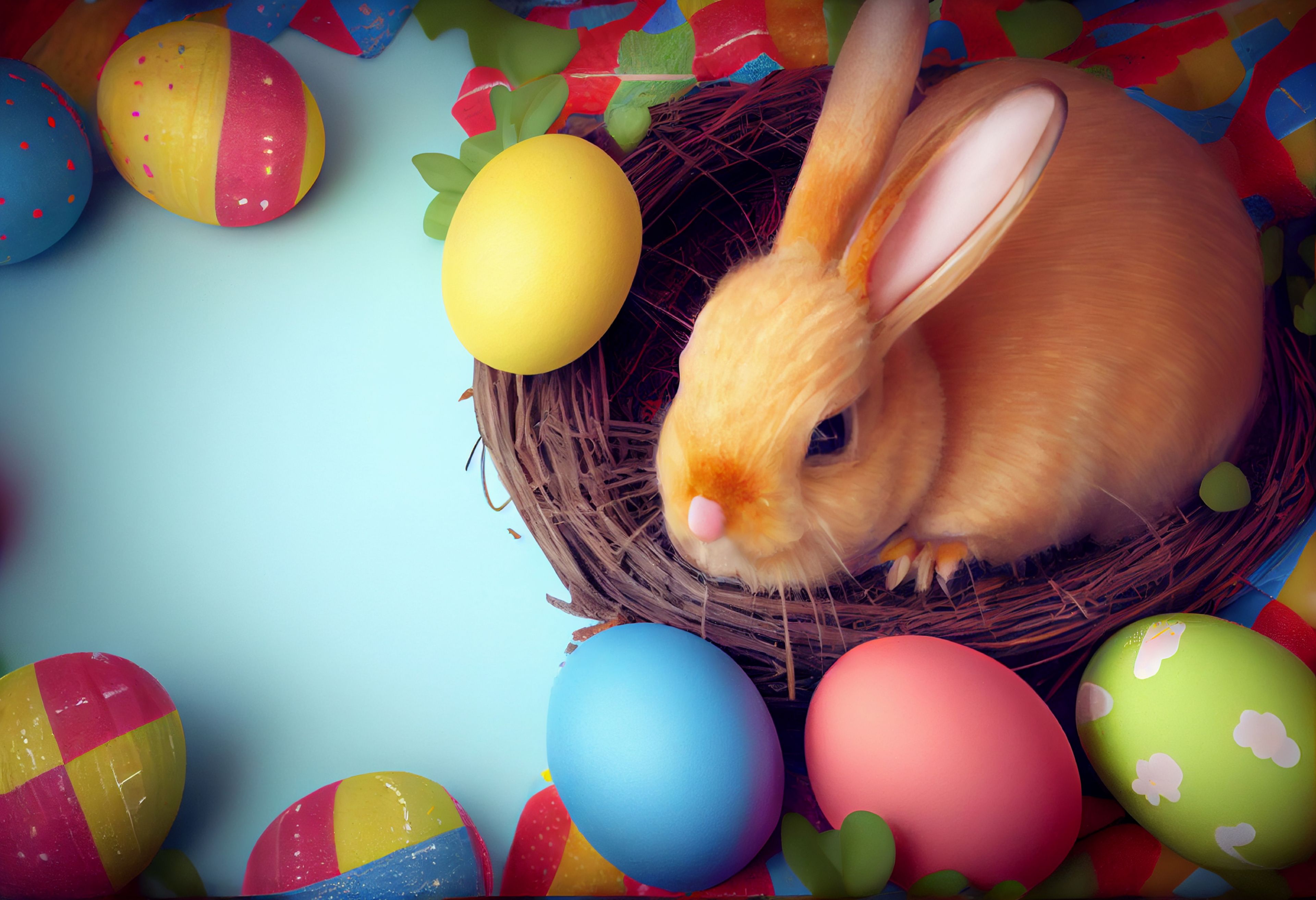 Free Easter Bunny Card Background Image