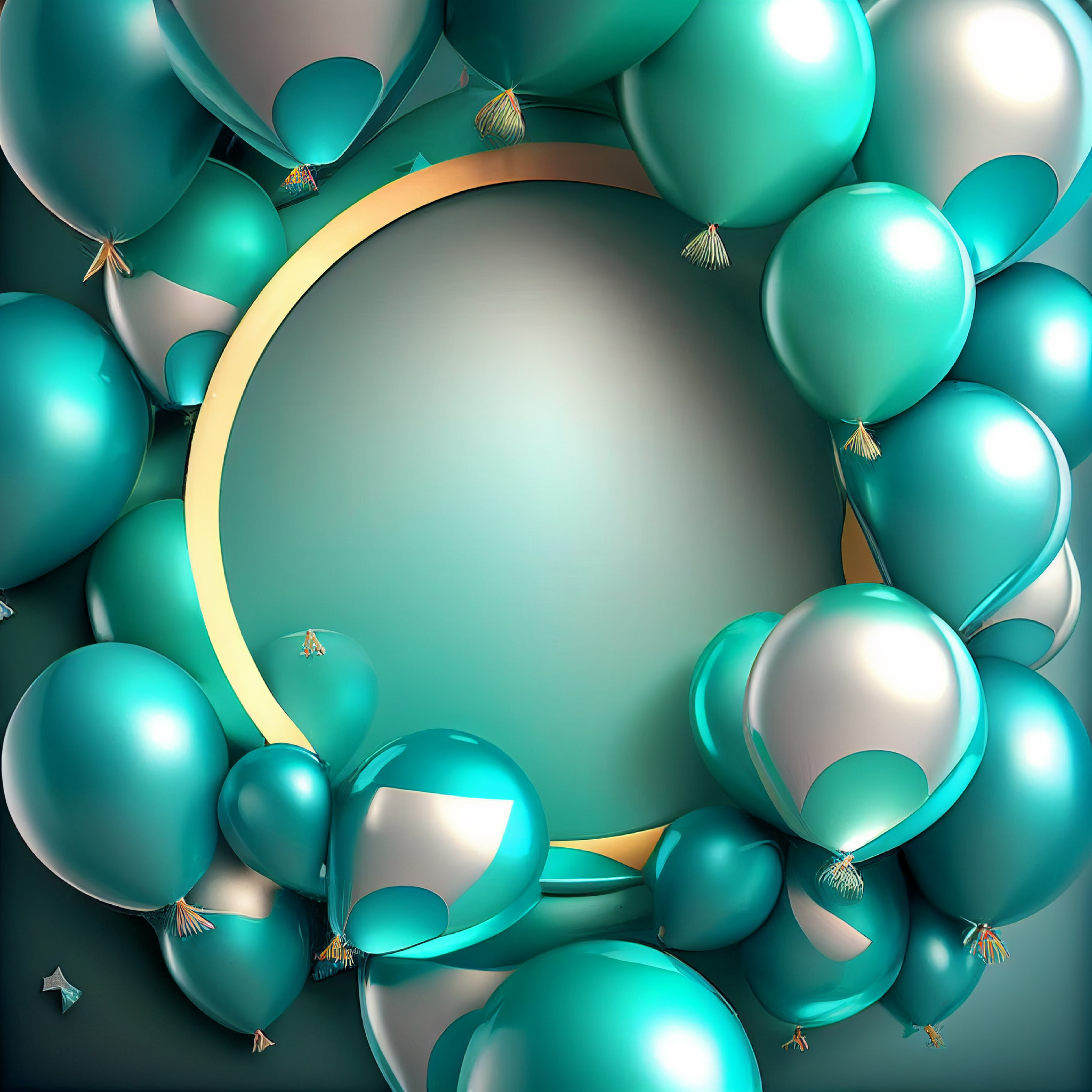 Free Download Cyan Happy Birthday Background Image
