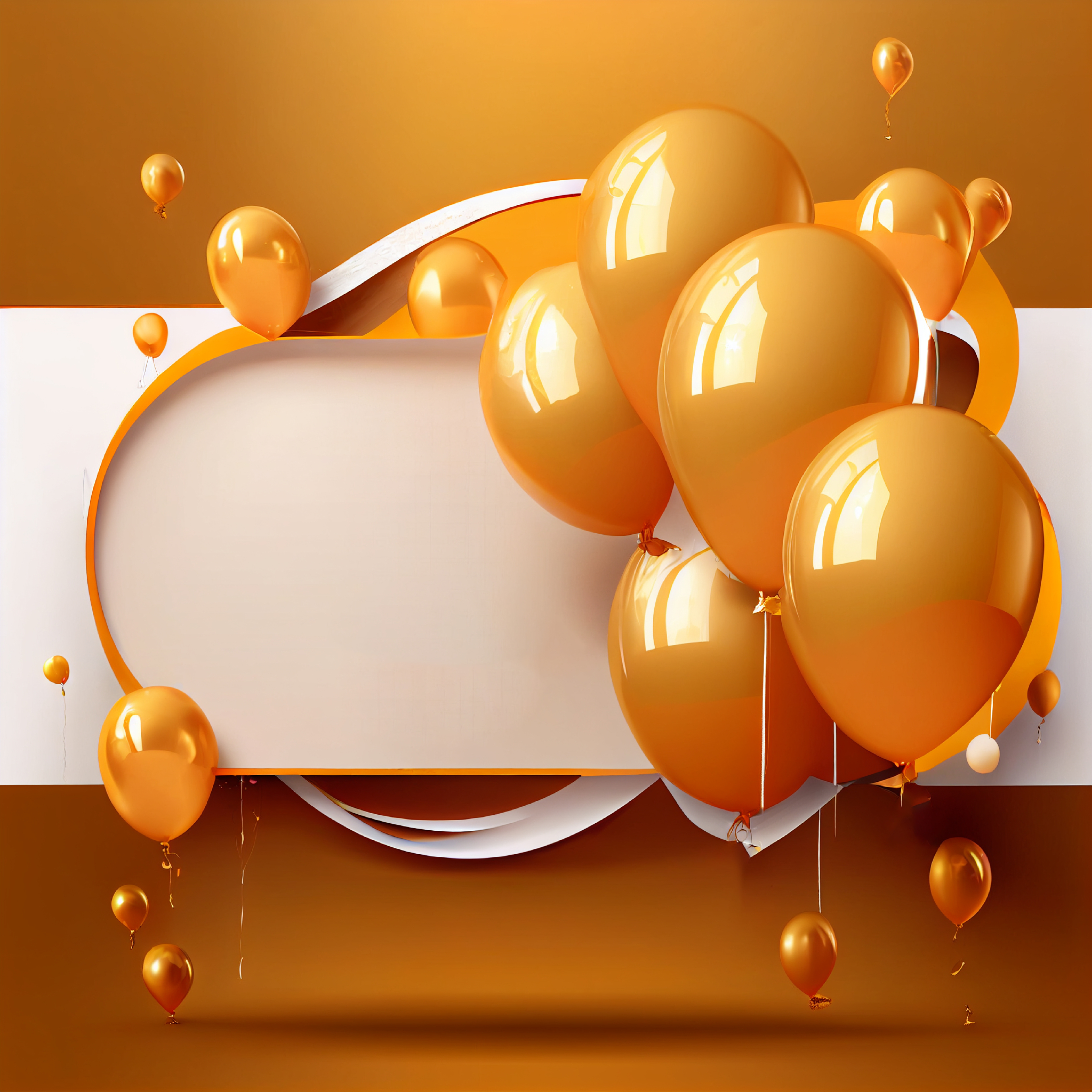 Free Download Orange and Gold Happy Birthday Card Background