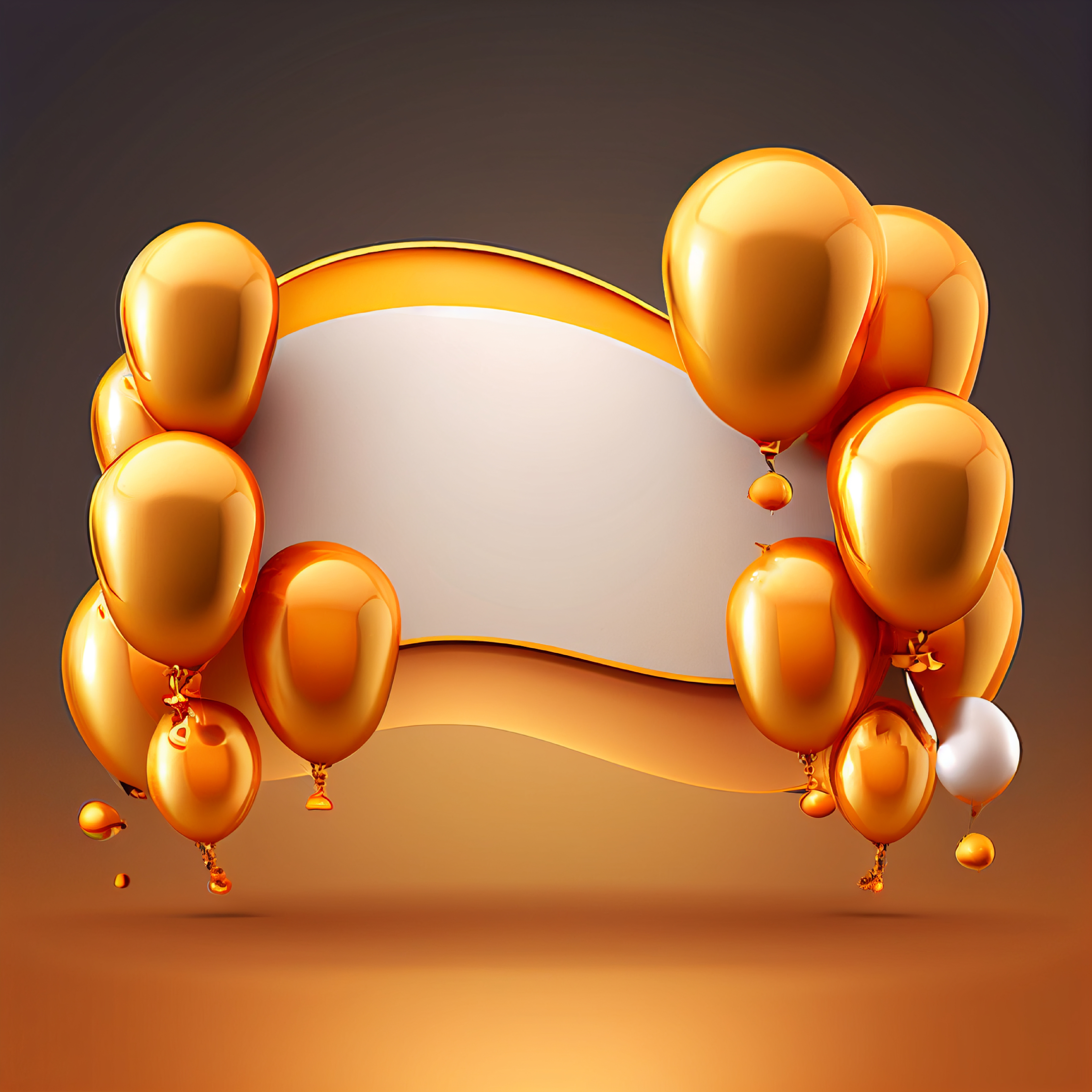 Free Download Orange and Gold Birthday Background Image