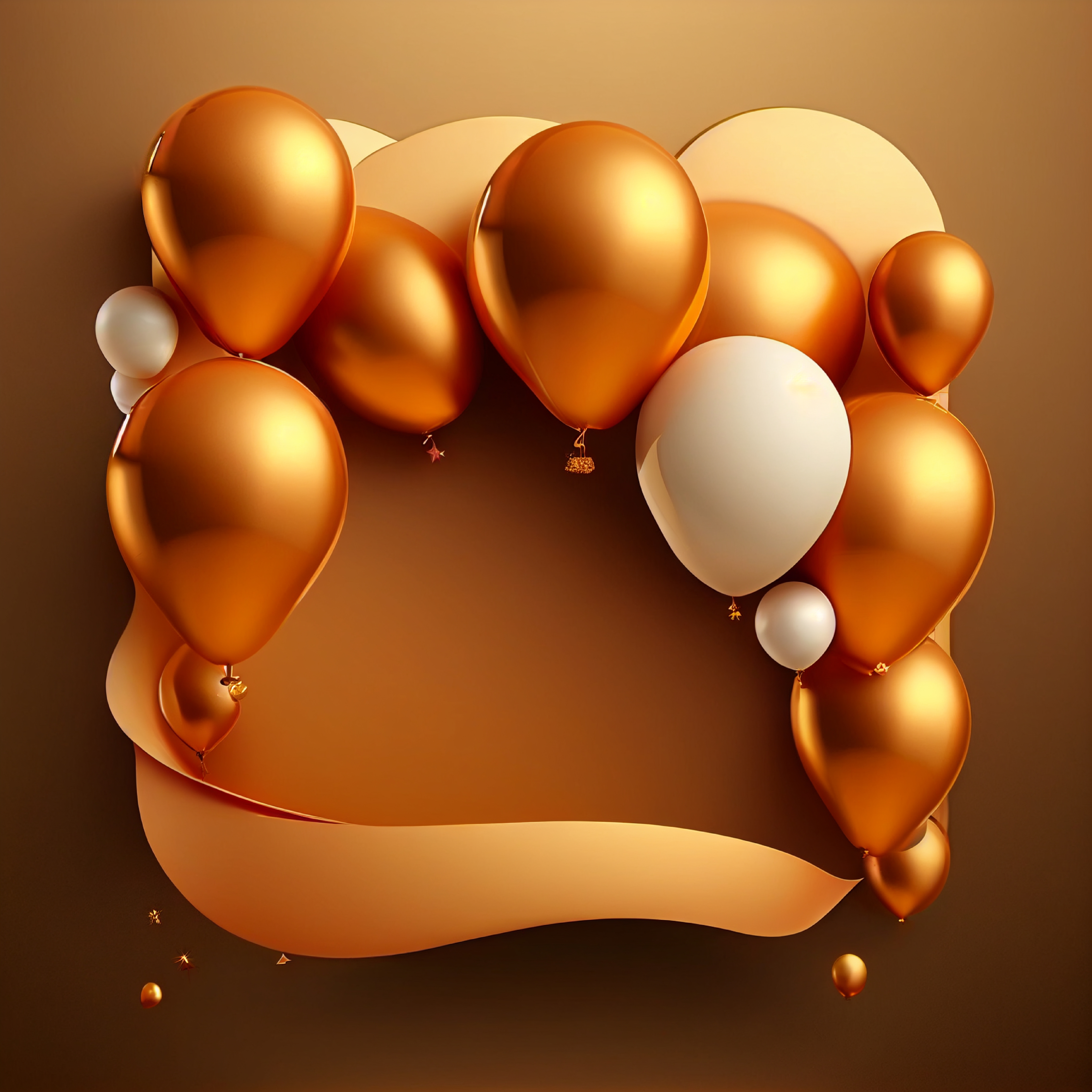 Free Download Orange and Gold Happy Birthday Background Image
