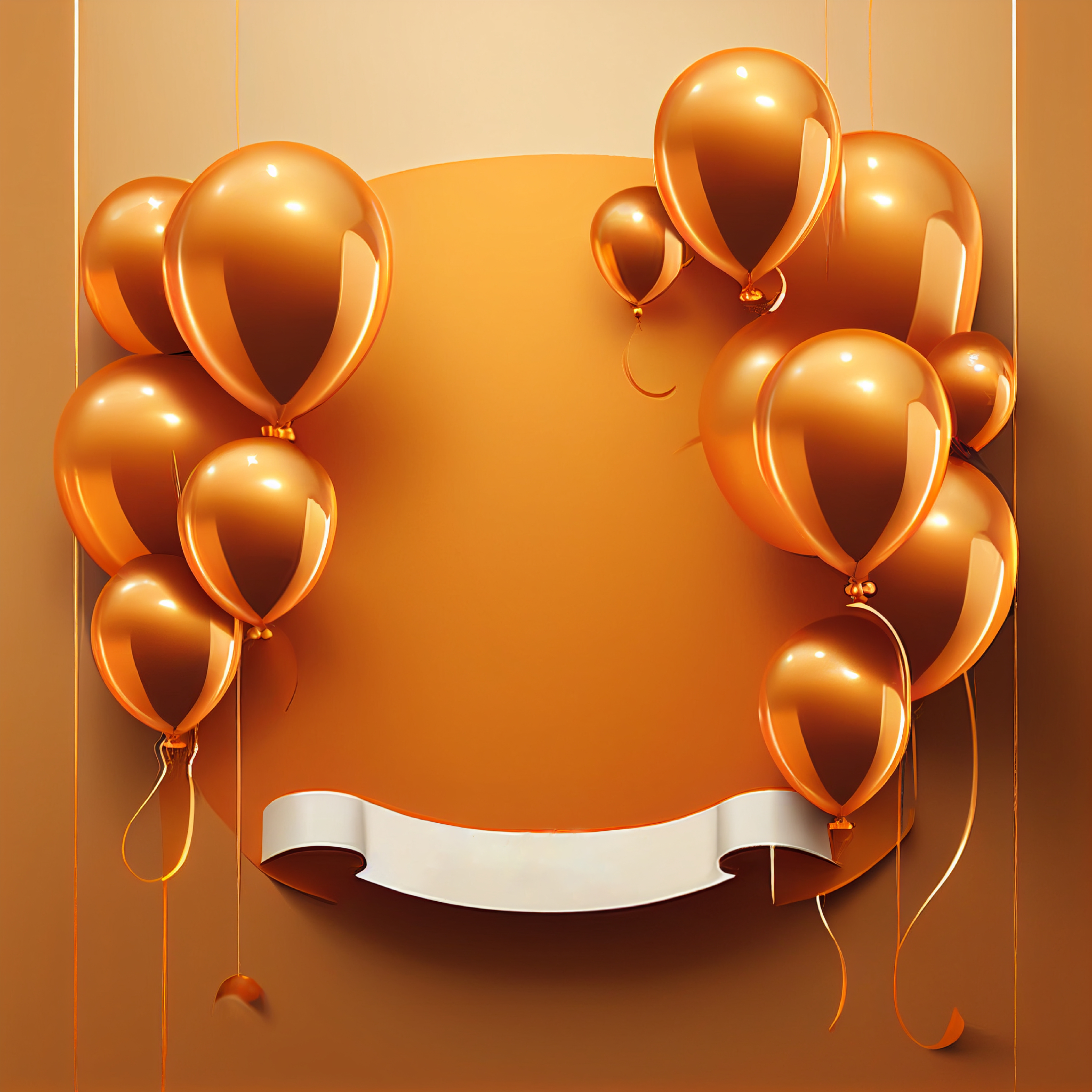 Free Download Orange and Gold Birthday Card Background