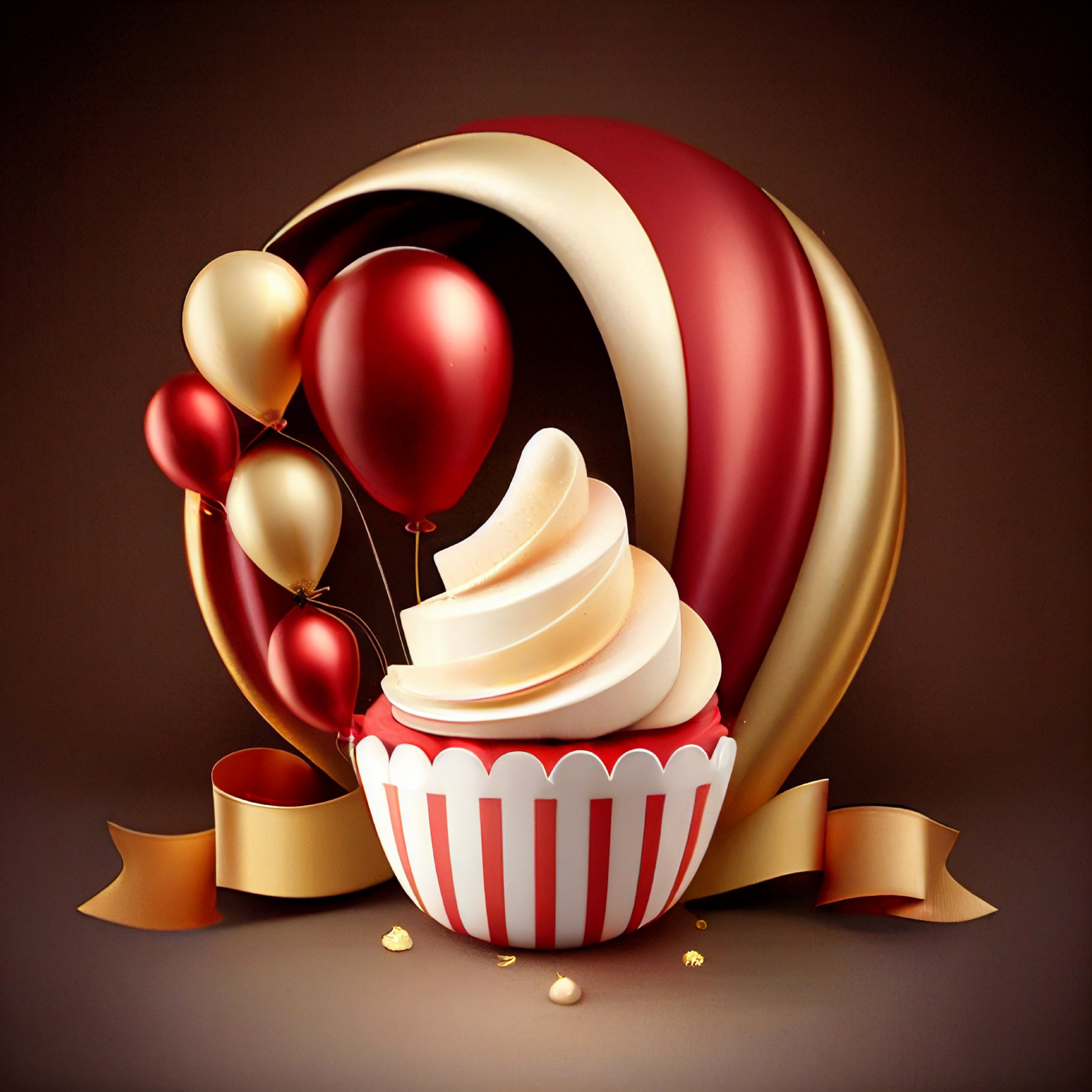 Free Download Red and Gold Birthday Card Background Image