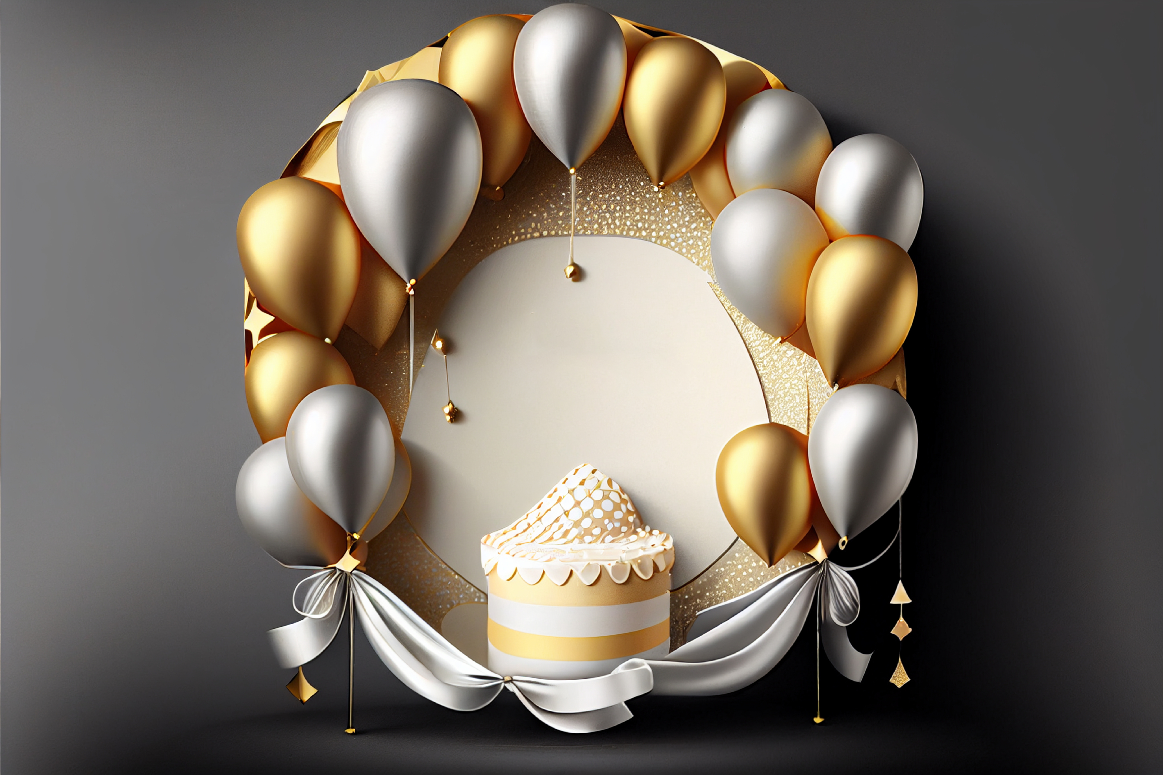 Free Download Silver and Gold Birthday Background Image