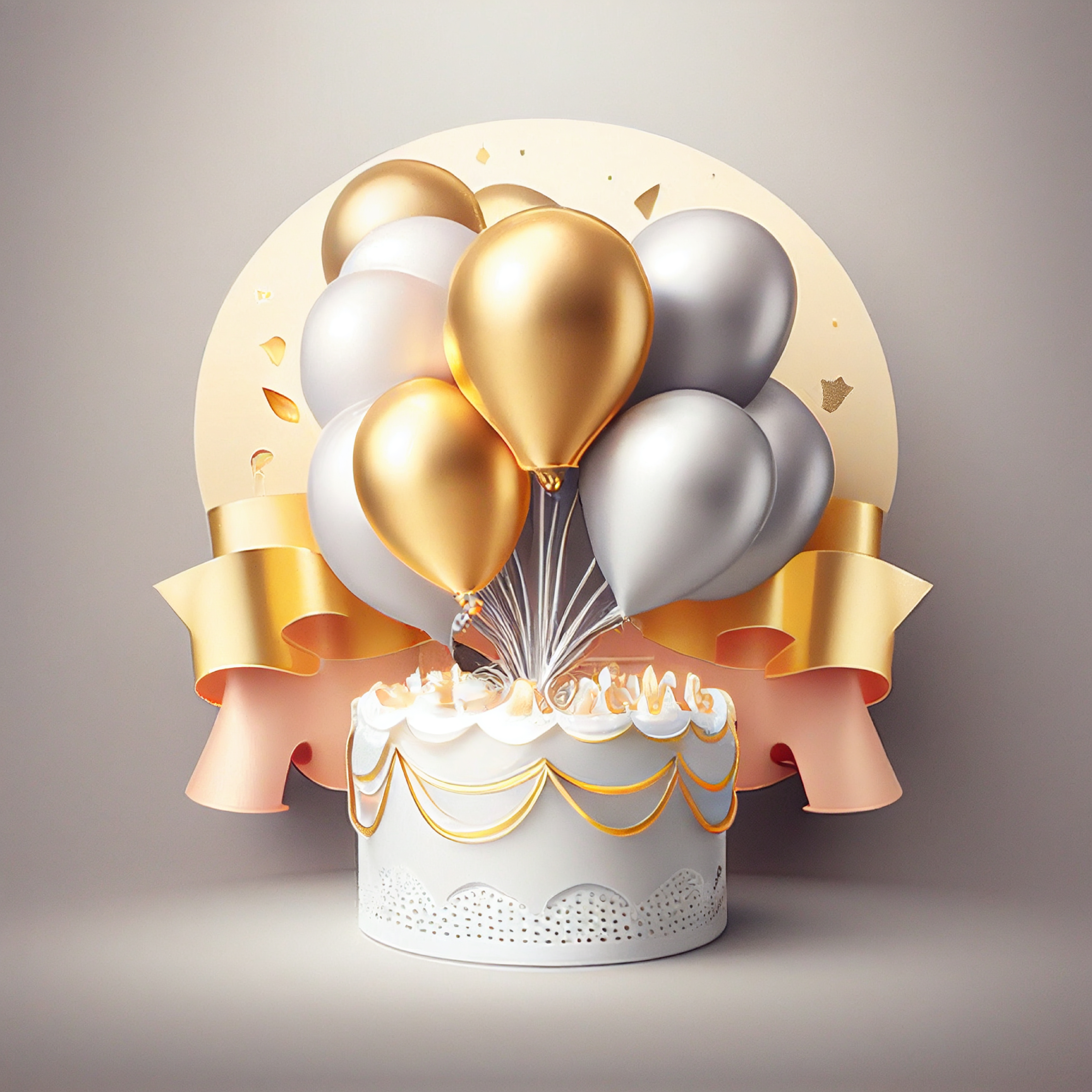 Free Silver and Gold Birthday Background Image
