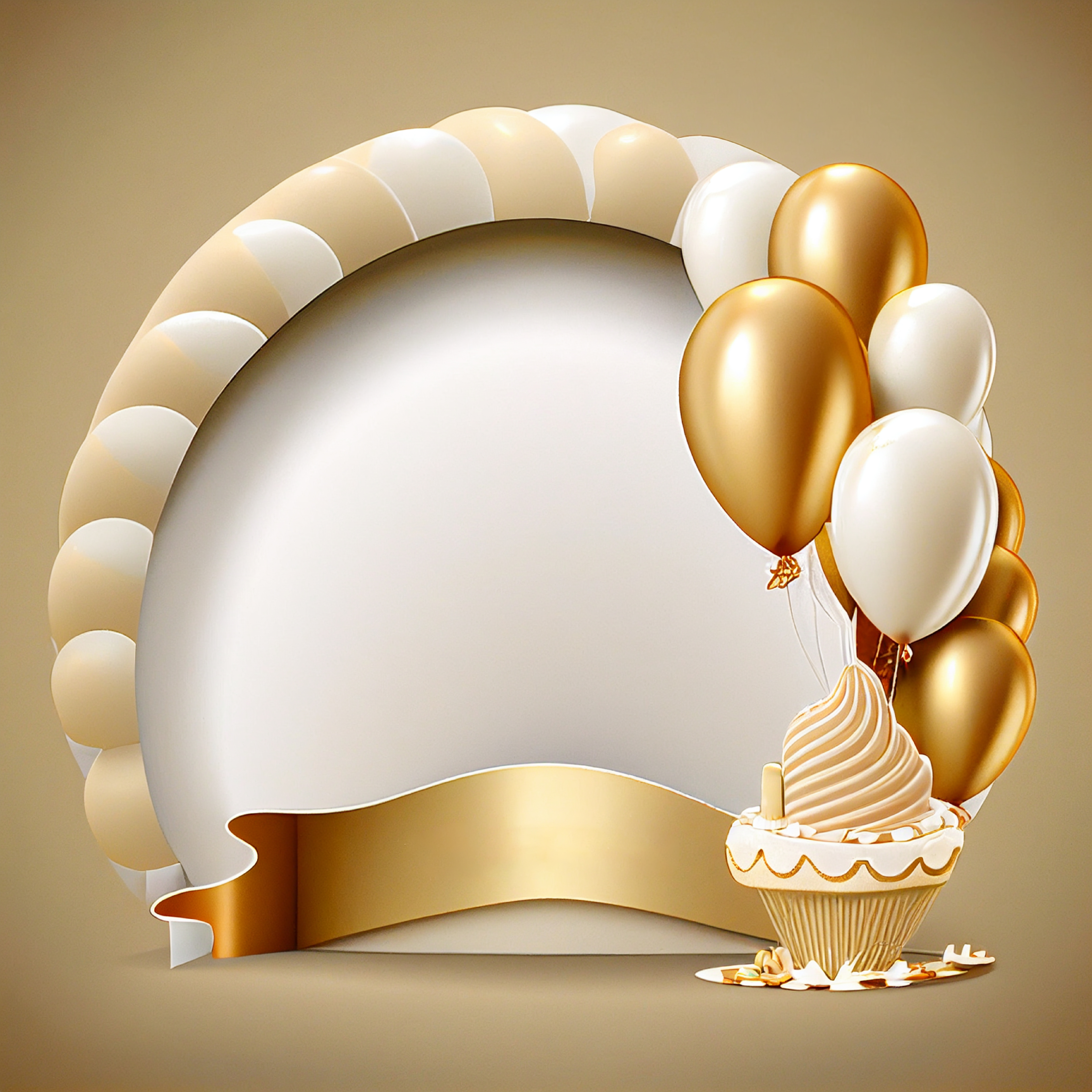 Free Download White and Gold Birthday Card Background
