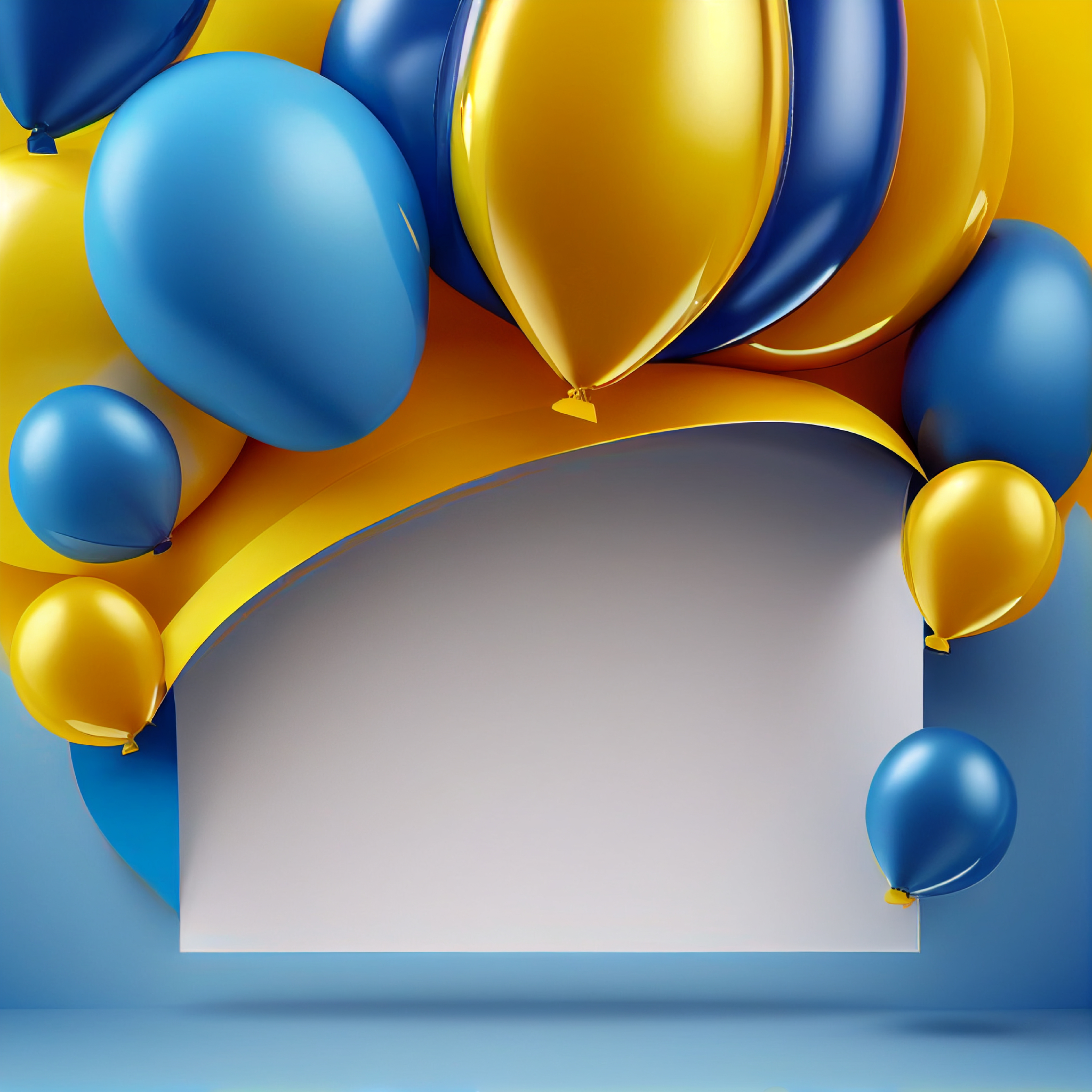 Free Download Blue and Yellow Happy Birthday Background Image