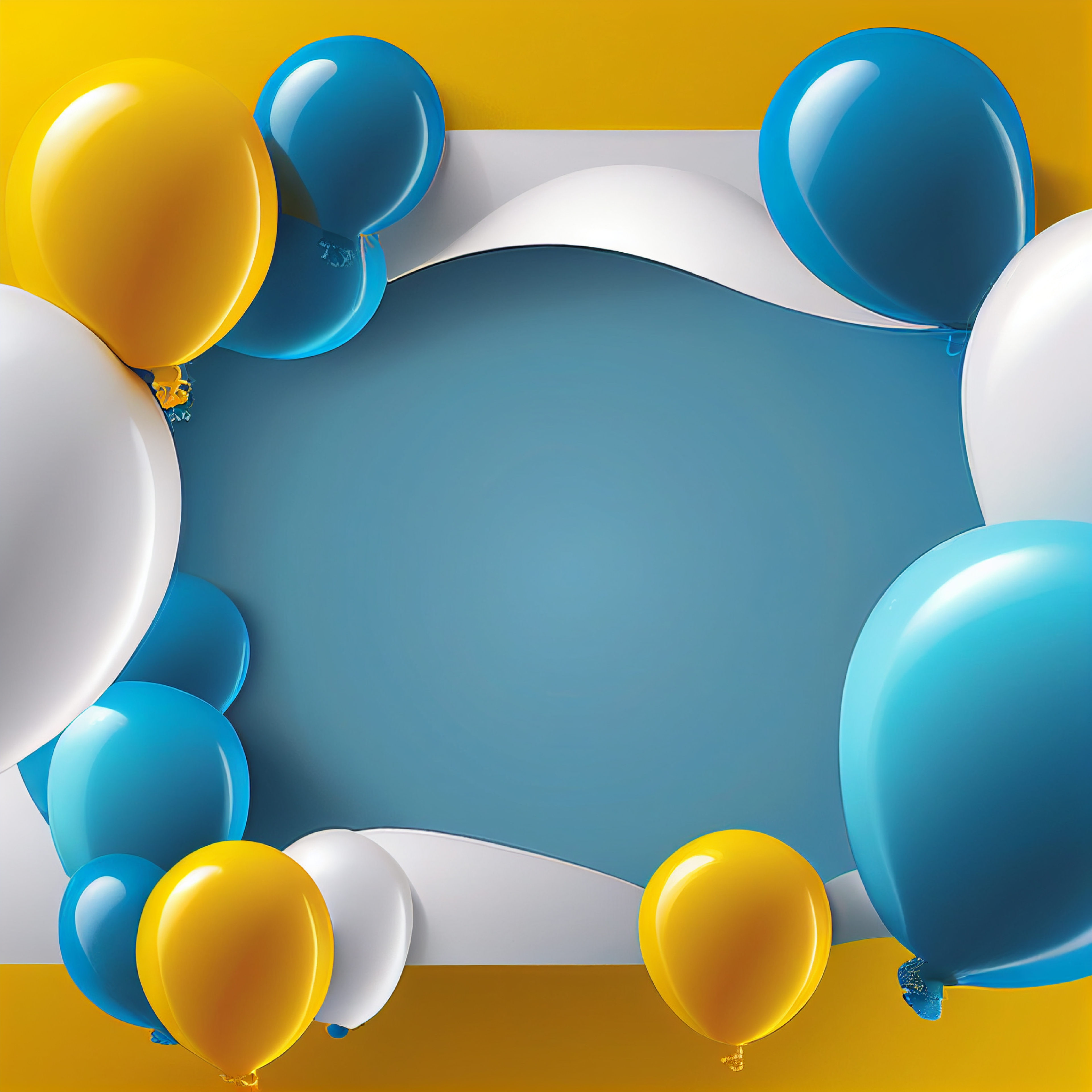 Free Download Blue and Yellow Happy Birthday Background Image