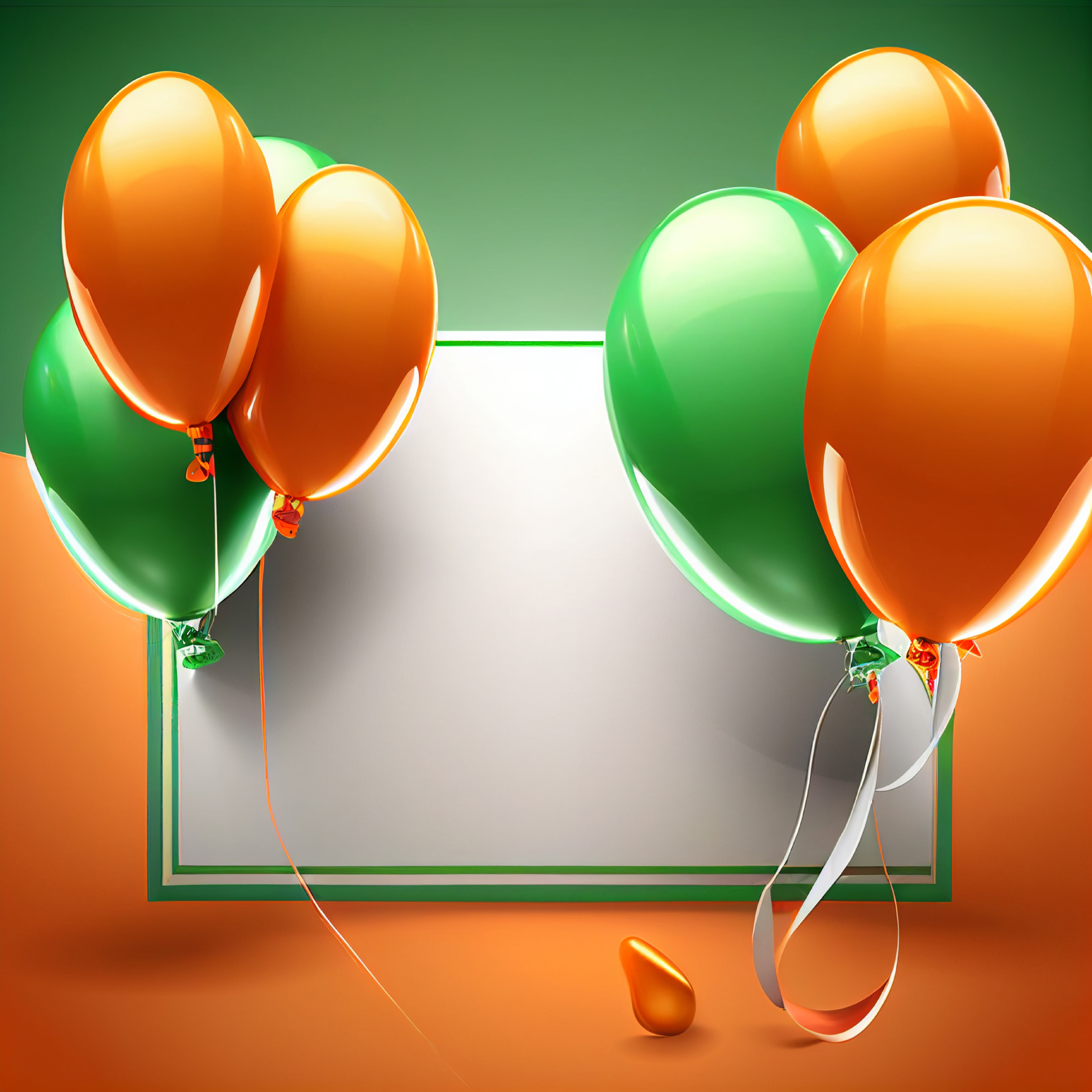 Free Orange and Green Happy Birthday Background