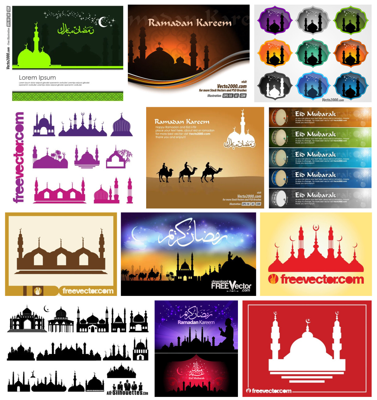 Divine Elegance: 12 Free Islamic Vector Designs