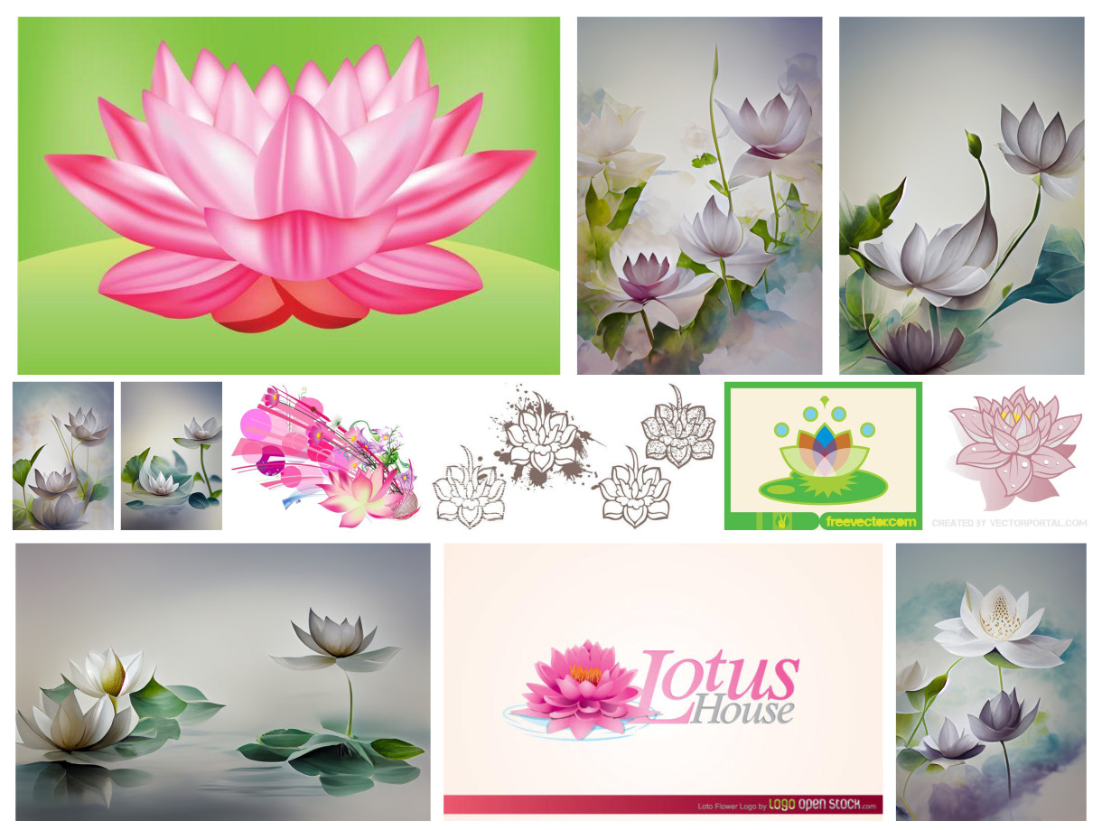 12 Free Lotus Flower Vector Designs: Grace and Serenity in Every Petal ...