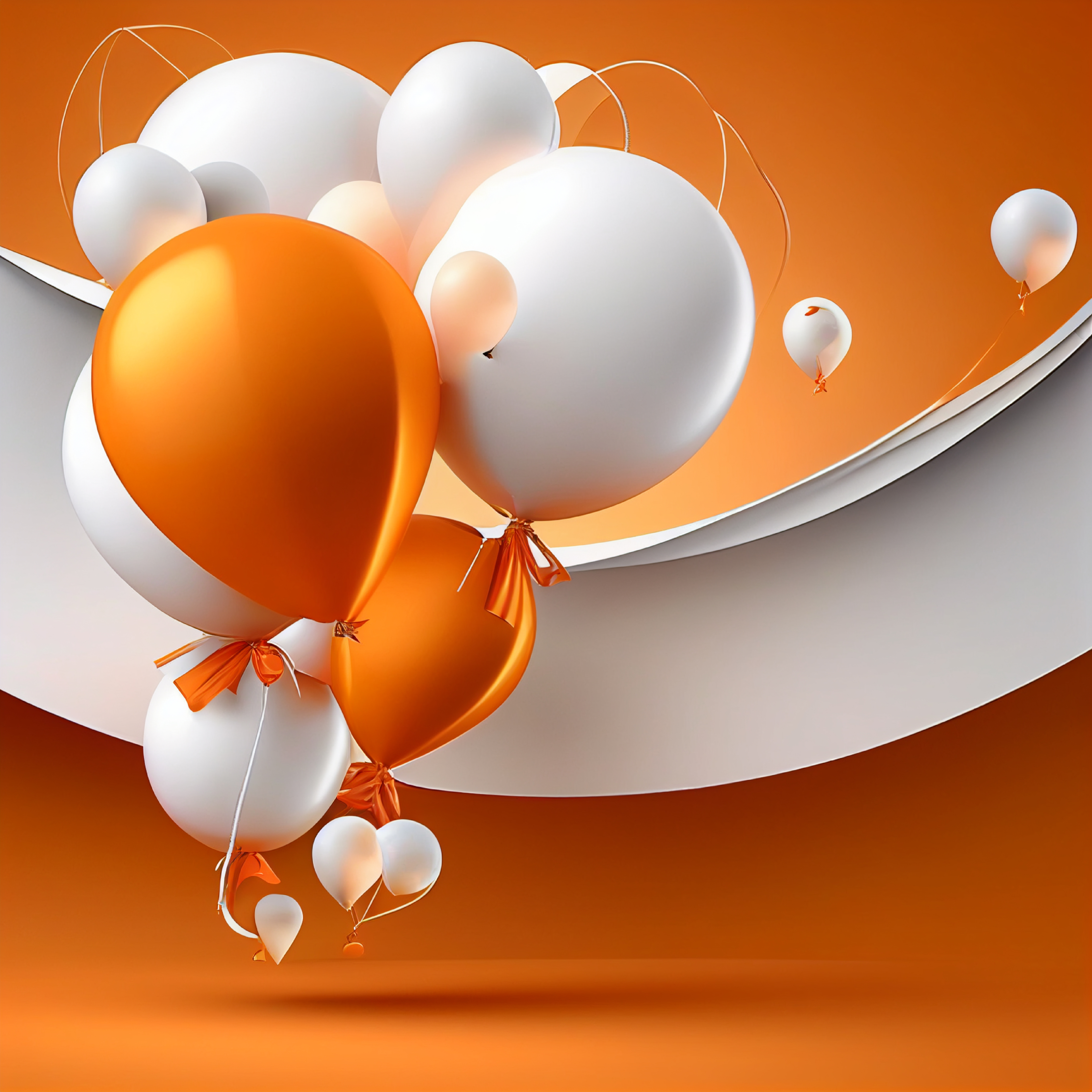 Free Download Orange and White Happy Birthday Background Image