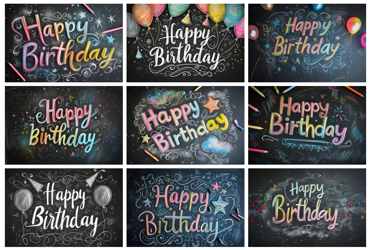 9 Creative Happy Birthday Chalkboard Designs For Free Download ...