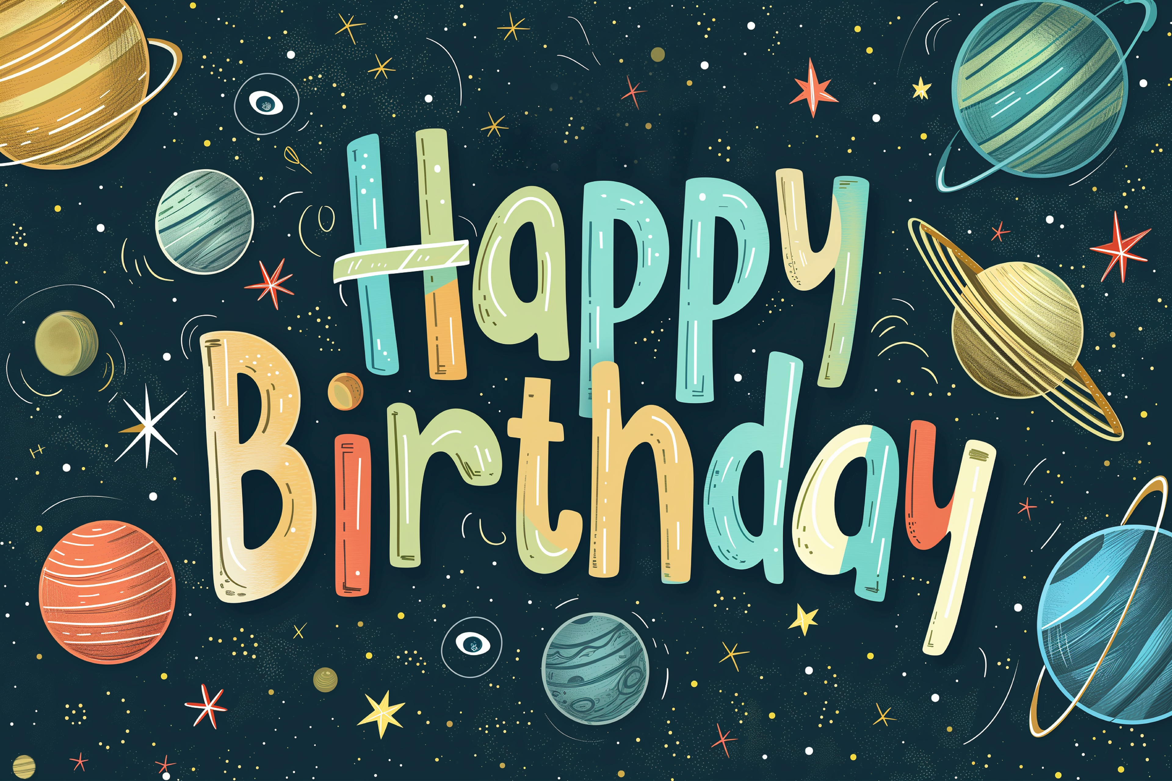 Free Happy Birthday Space Theme