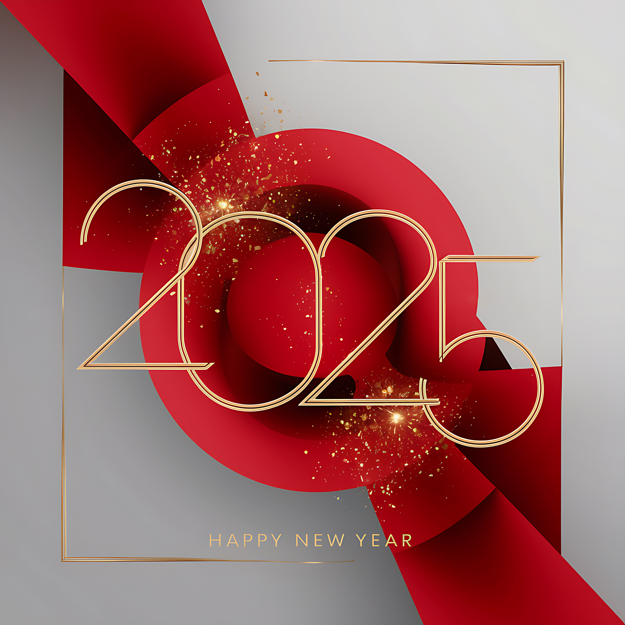 Free Modern 2025 New Year Card Design for the Season